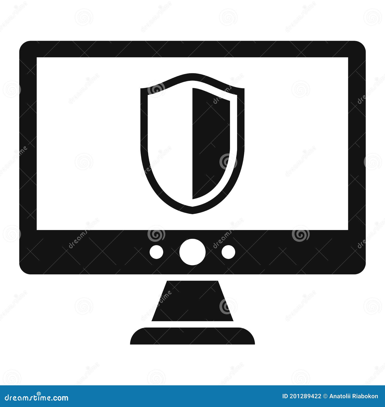 Computer Security Shield Icon, Simple Style Stock Vector - Illustration ...