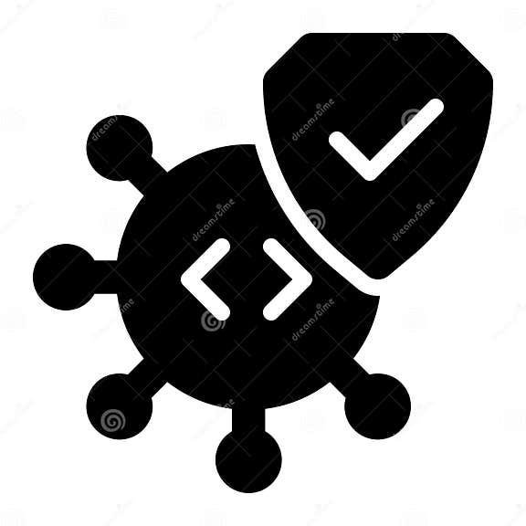 Anti Malware, Anti Virus Glyph Solid Icon Stock Vector - Illustration of protection, malware ...