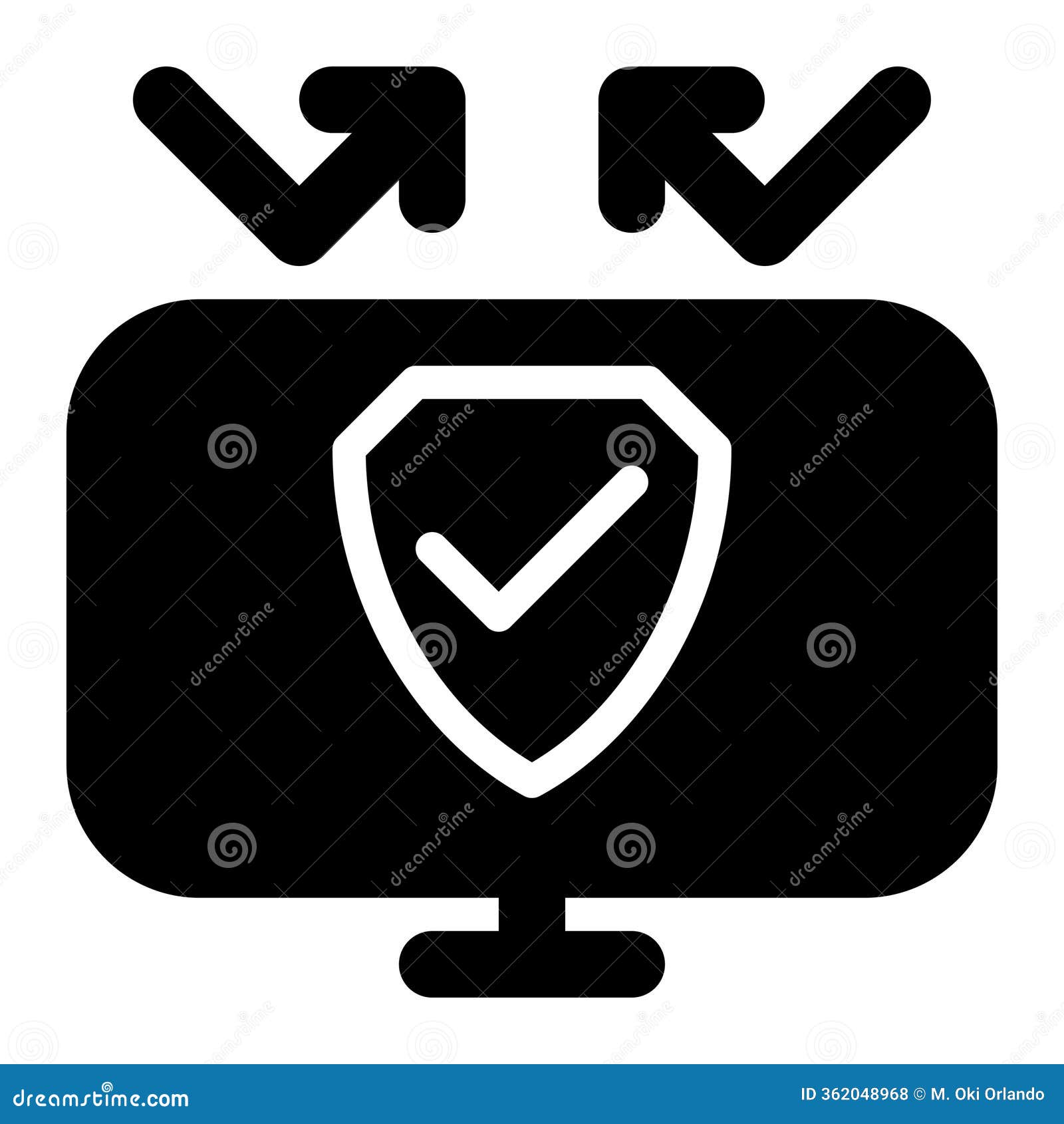 Computer Security, Prevention System Glyph Solid Icon Stock ...