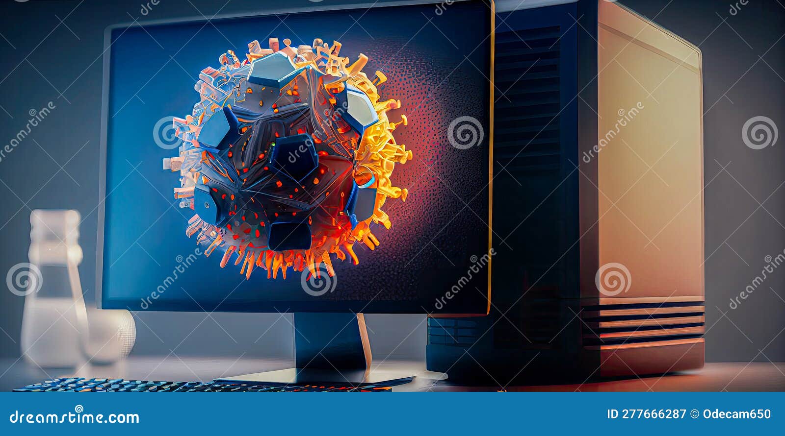 Computer Security Specialist Protects the Network Stock Illustration ...
