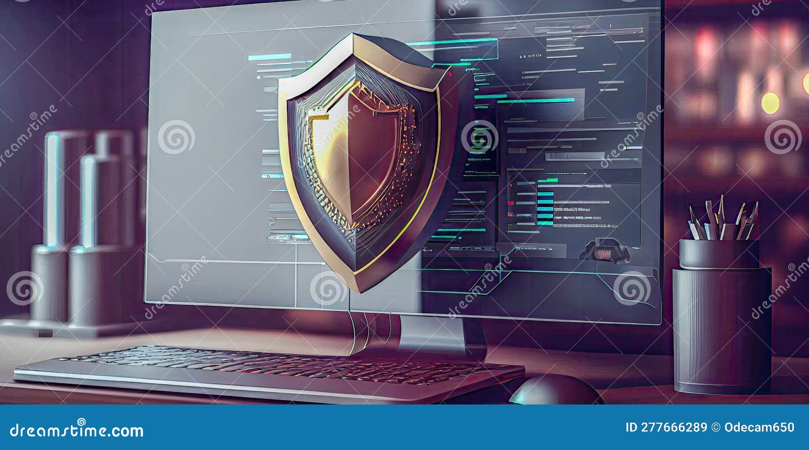 Computer Security Specialist Protects the Network Stock Illustration ...