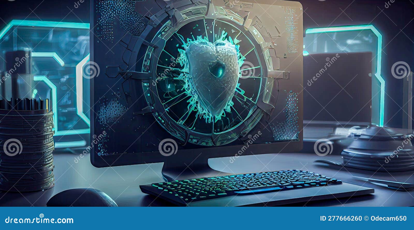 Computer Security Specialist Protects the Network Stock Illustration ...