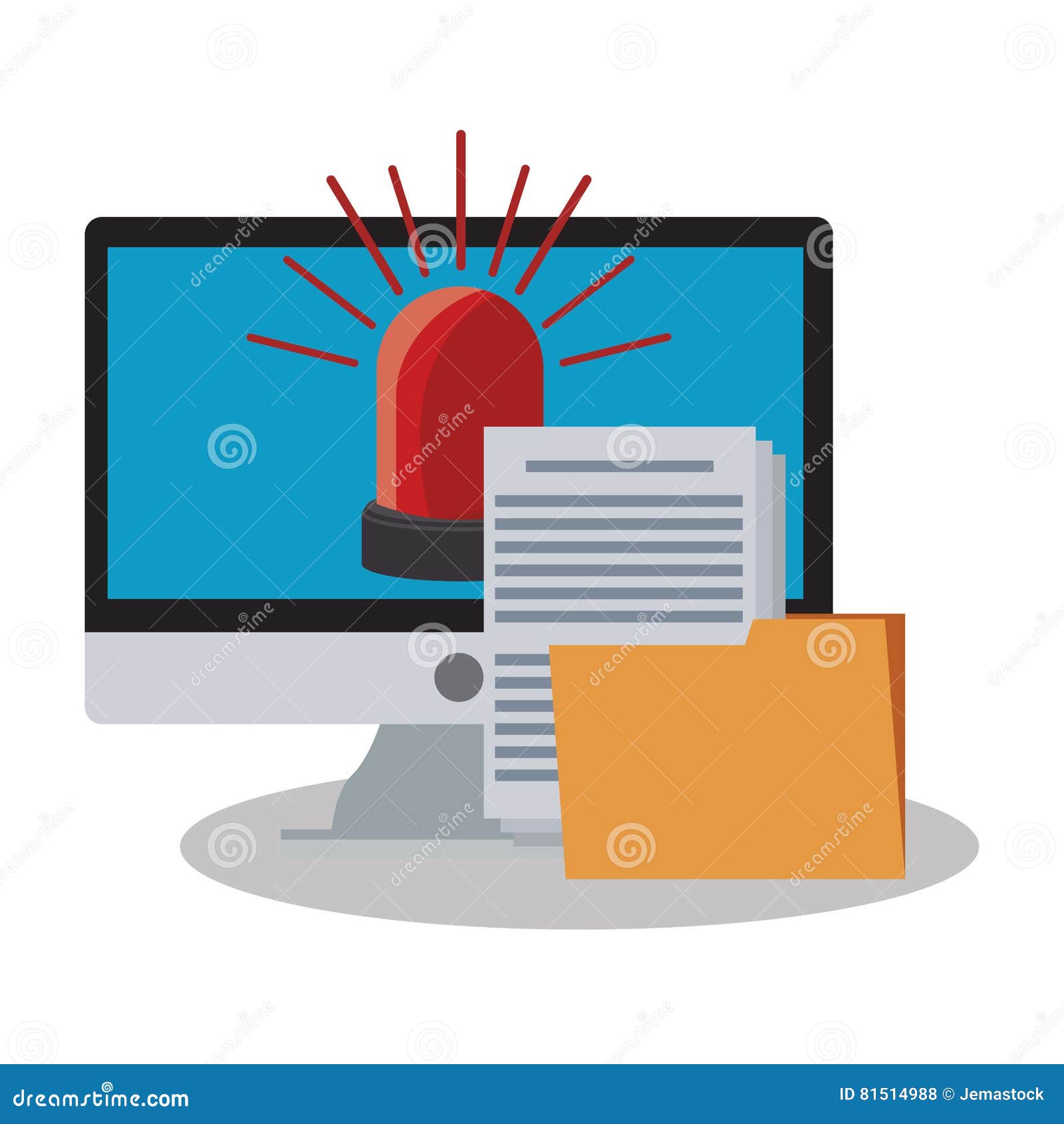 Computer and Security System Design Stock Vector - Illustration of ...