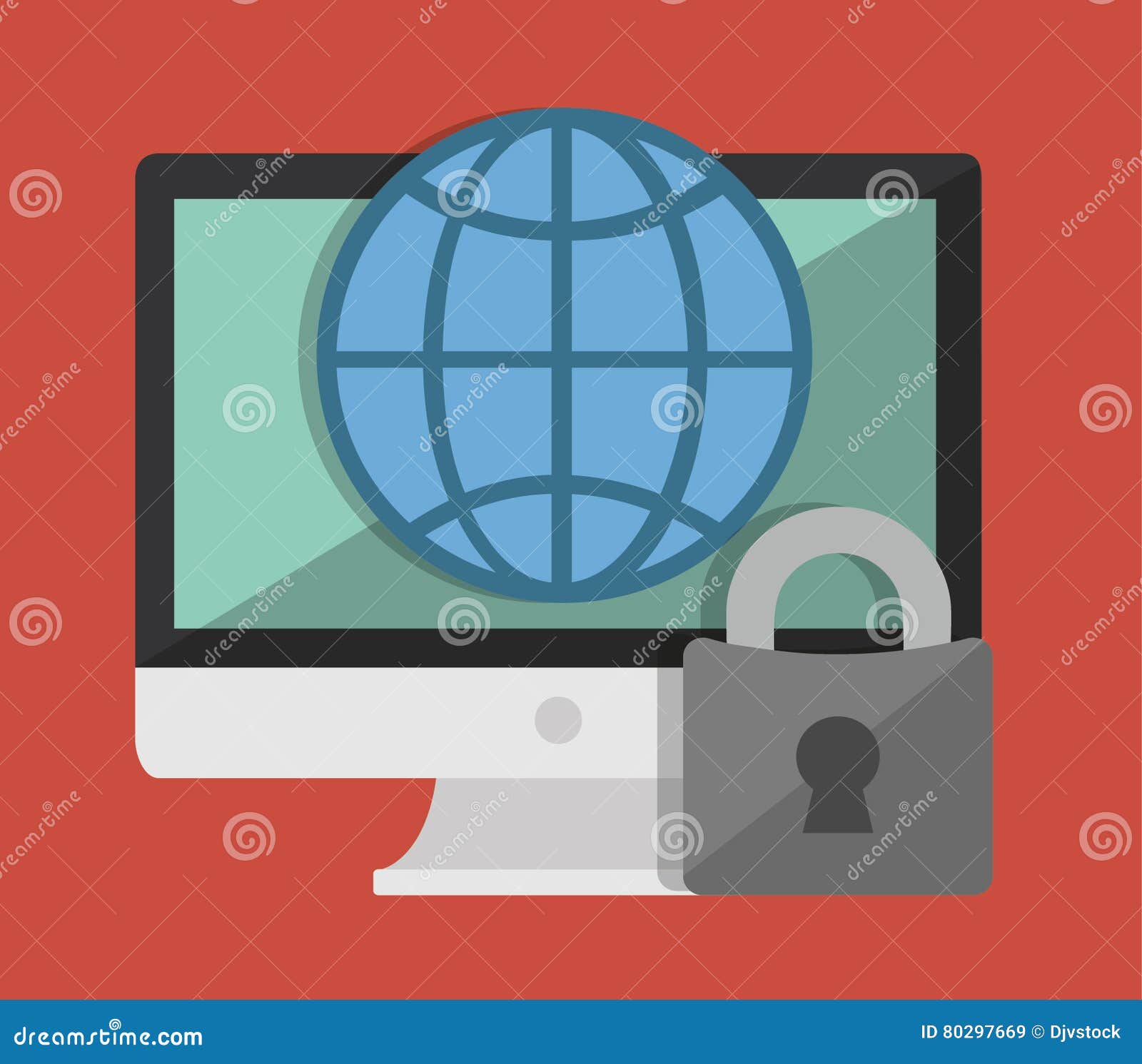 Computer and Security System Design Stock Vector - Illustration of ...