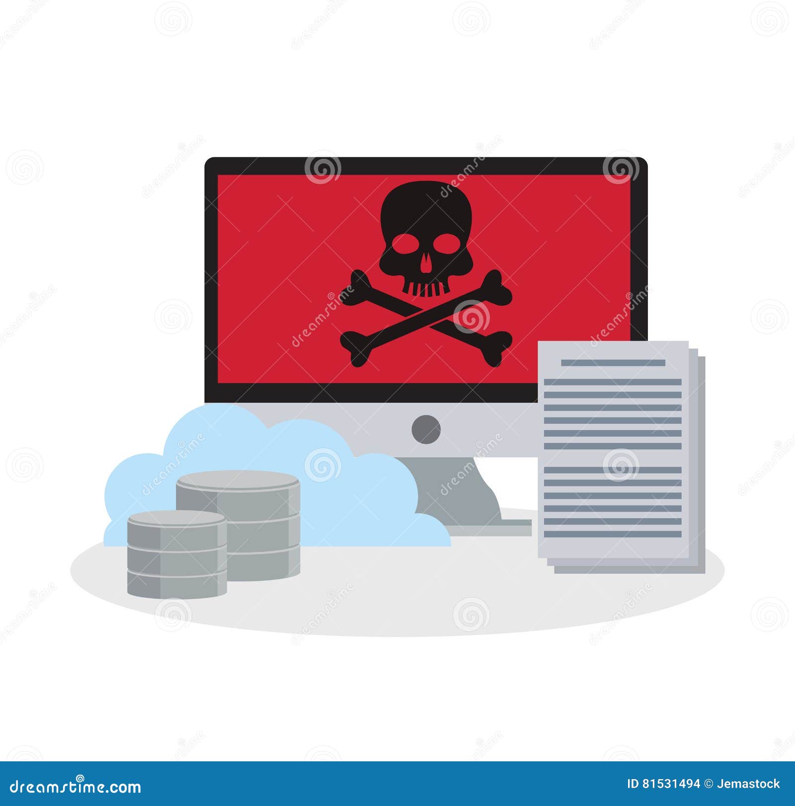 Computer and Security System Design Stock Vector - Illustration of ...