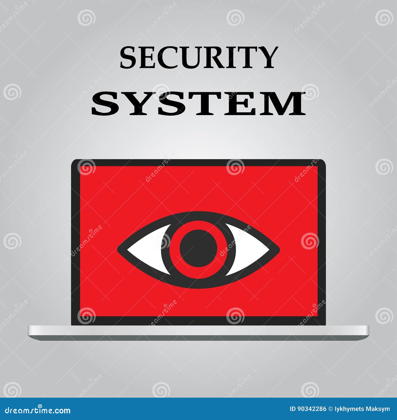 Computer Security System Flat Vector Illustration Stock Stock Vector ...