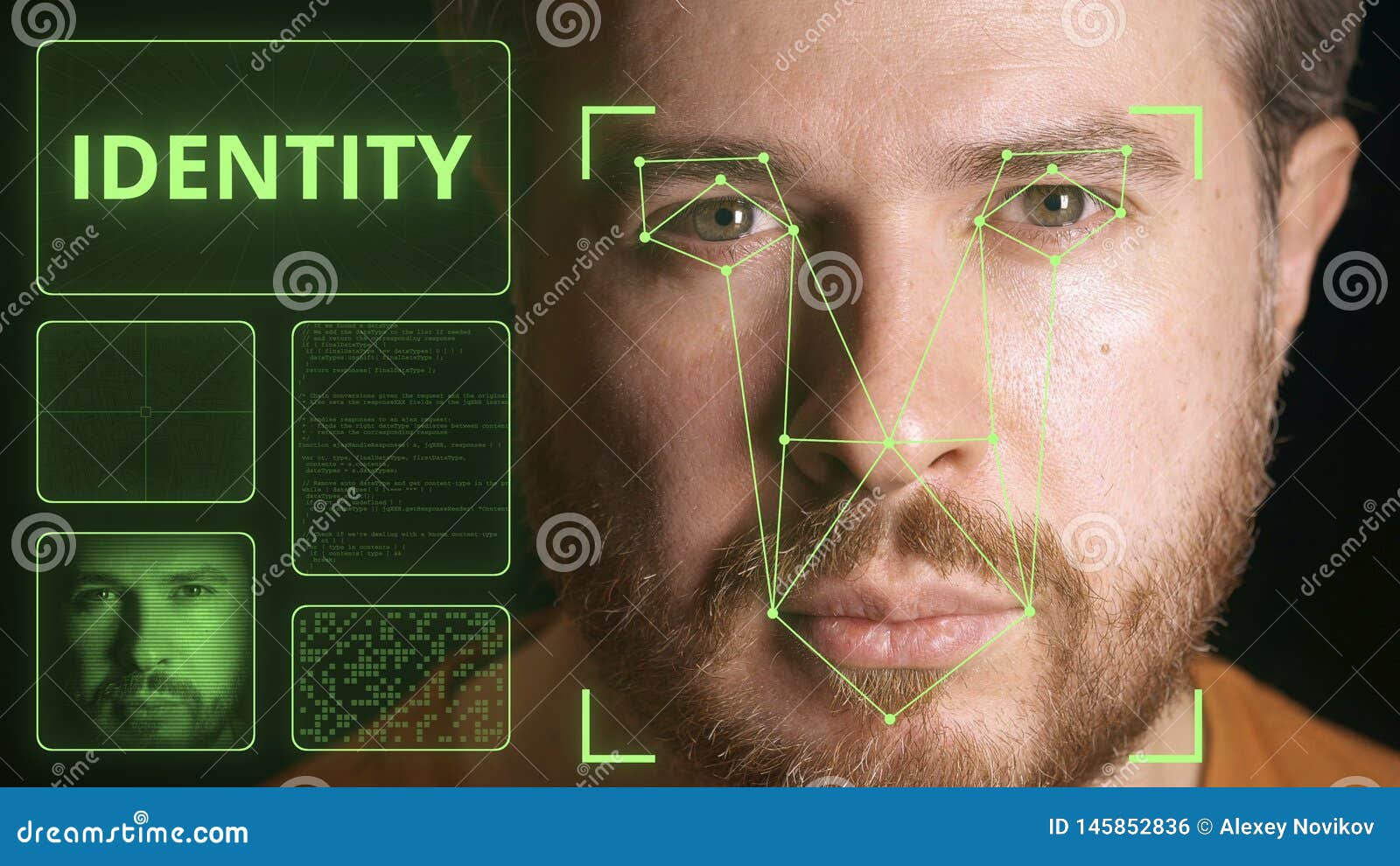 Computer Security System Identifying Face of a Man. Identity Related ...
