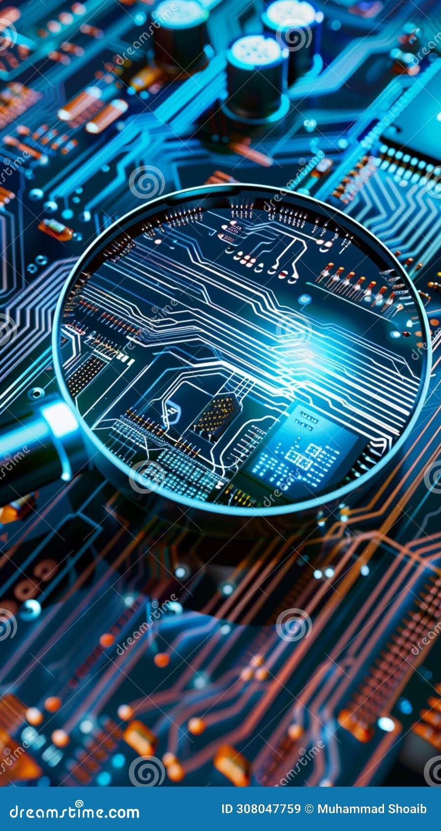 Computer Security System Magnified, Emphasizing Importance of ...