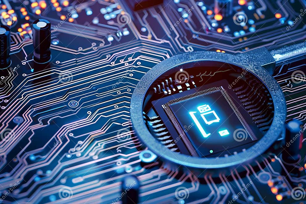 Computer Security System Magnified, Emphasizing Importance of ...