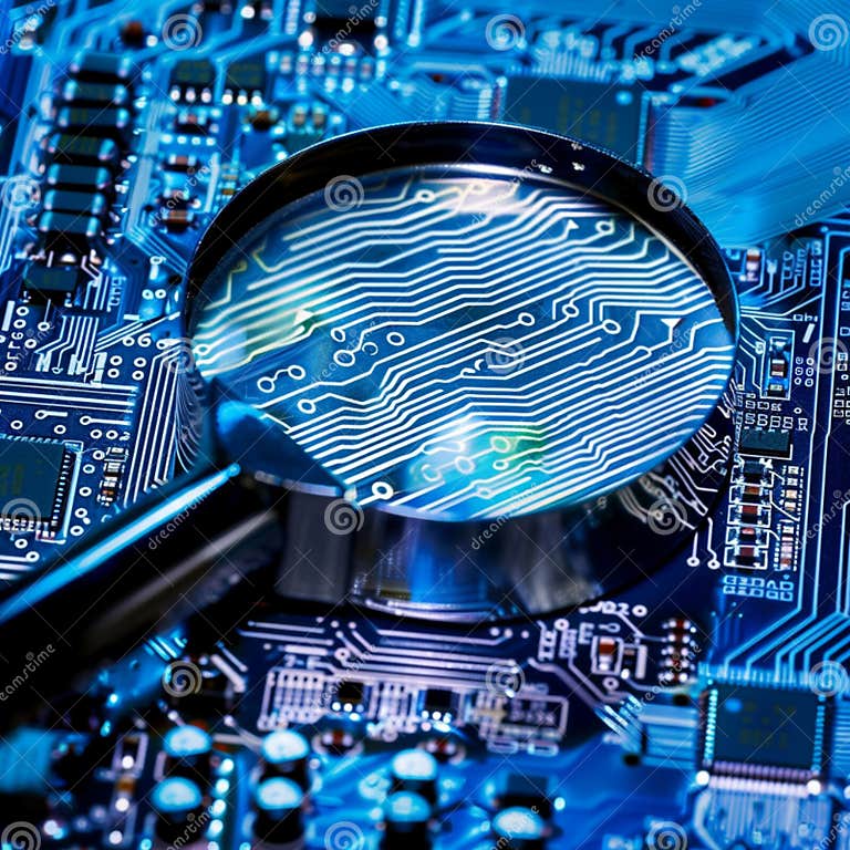 Computer Security System Magnified, Emphasizing Importance of ...