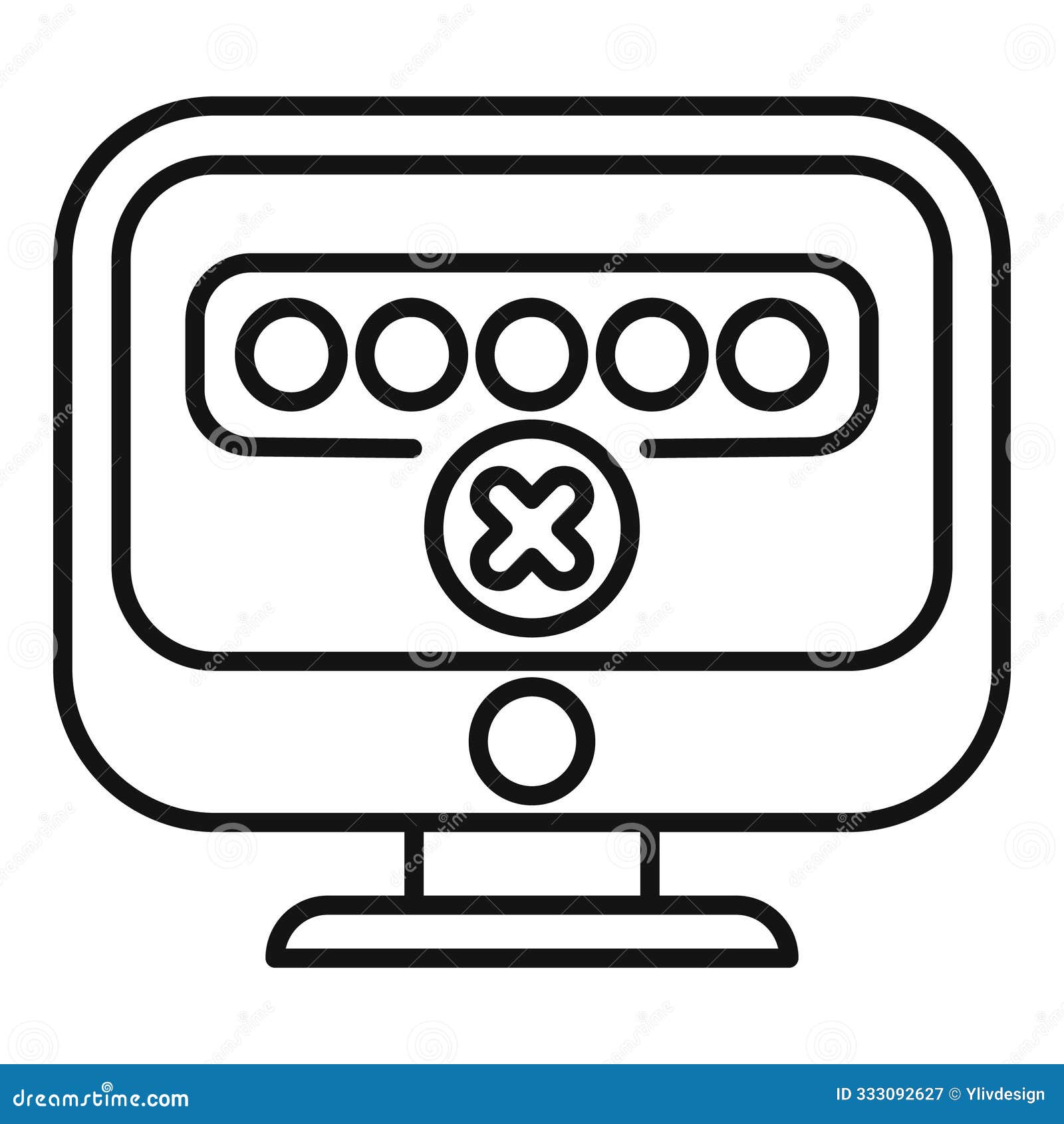 Computer Security System Showing Password Protected Access With Error