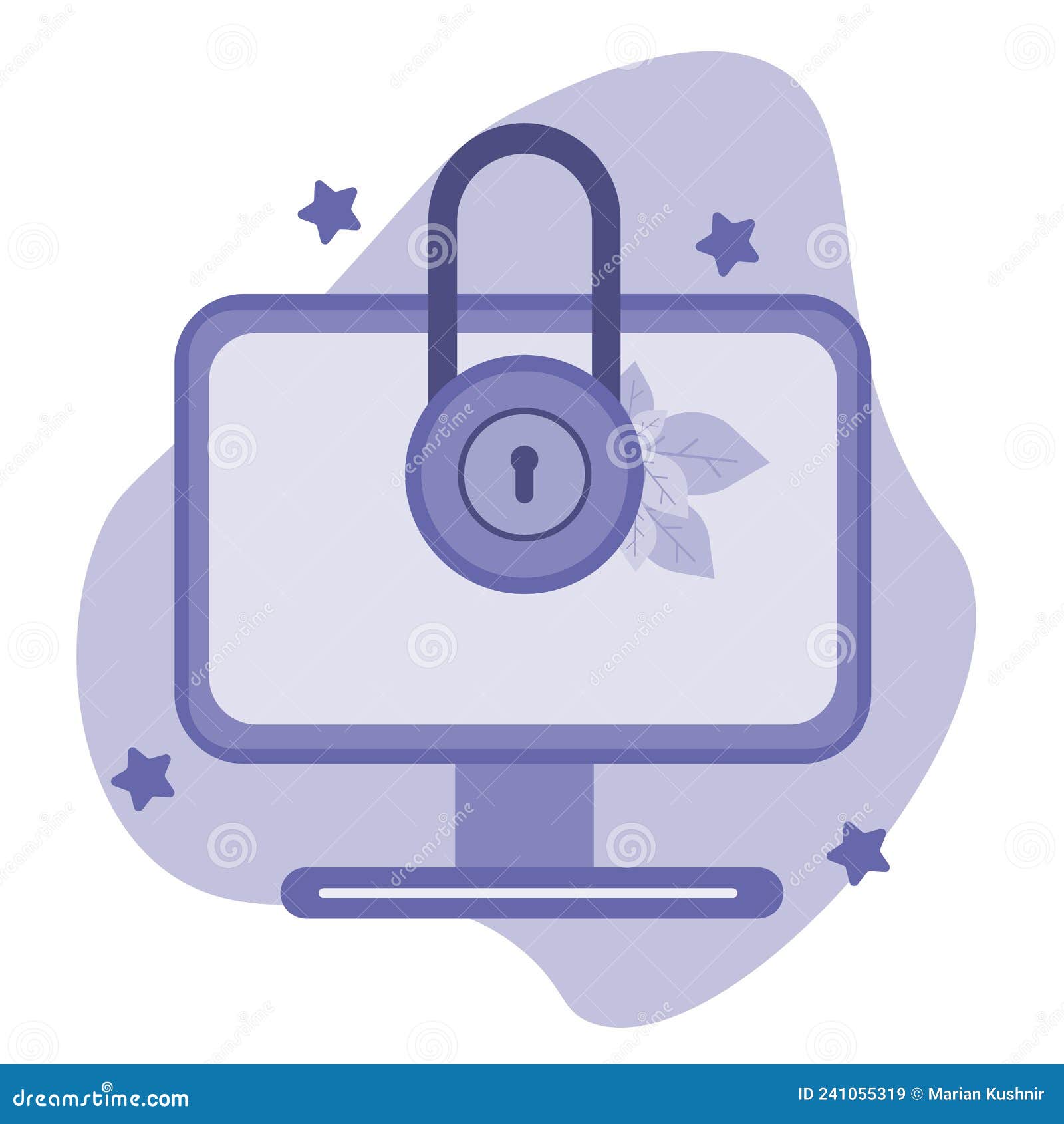 Computer Security Vector Illustration, Flat Cartoon Design Stock Vector ...