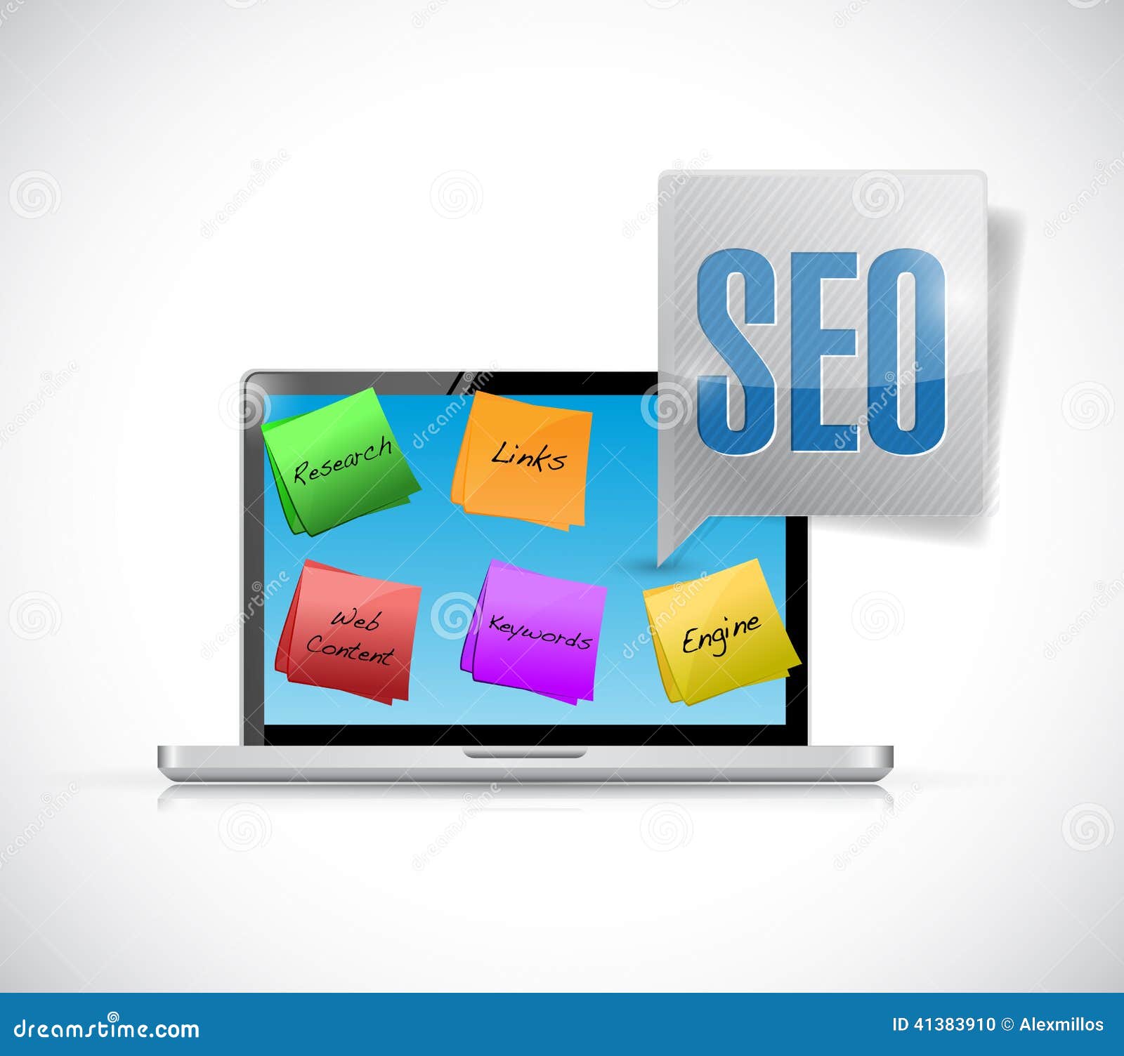 Computer Seo Posts Illustration Design Stock Illustration ...