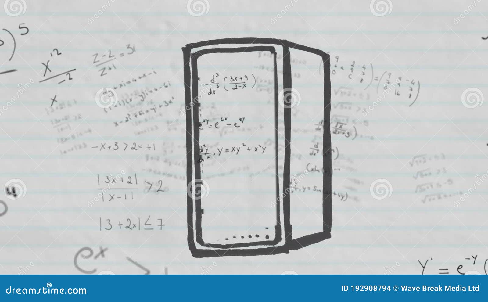 Computer Server Against Mathematical Equations on White Lined Paper ...