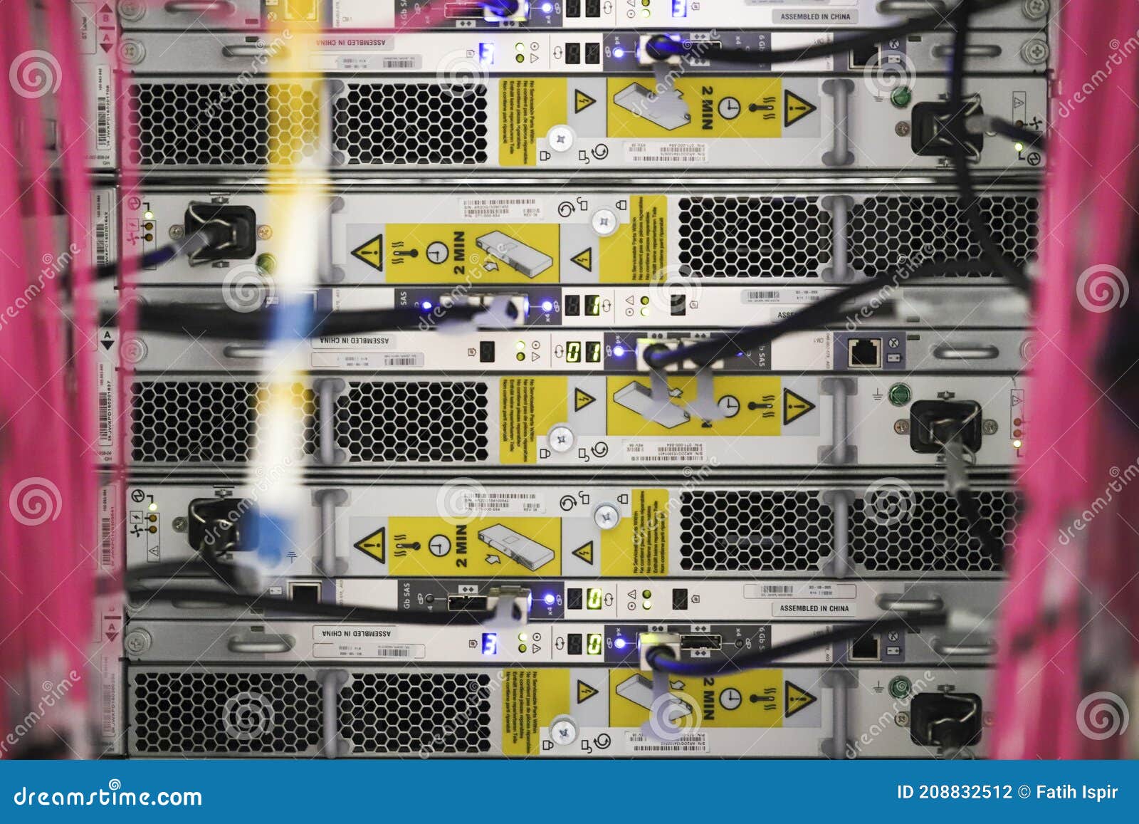 Computer Server Back View Cables, Electronic Equipment, Led Panels ...