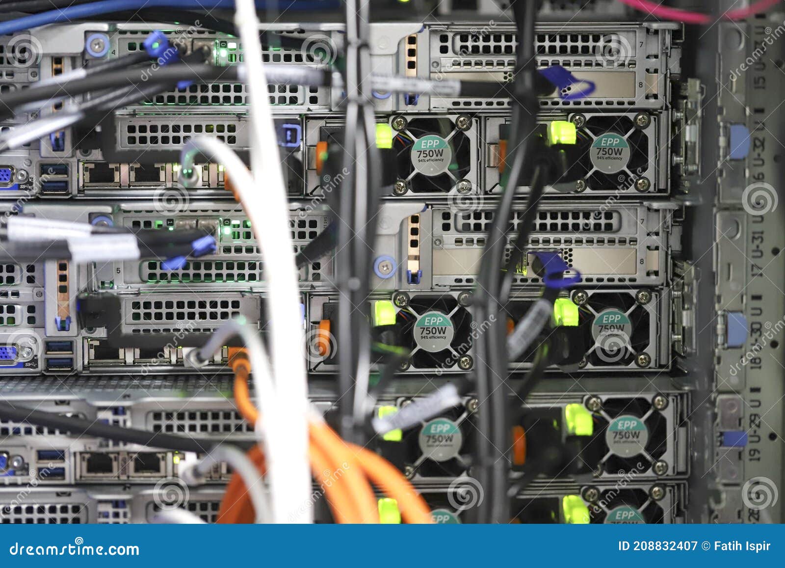 Computer Server Back View Cables, Electronic Equipment, Led Panels ...