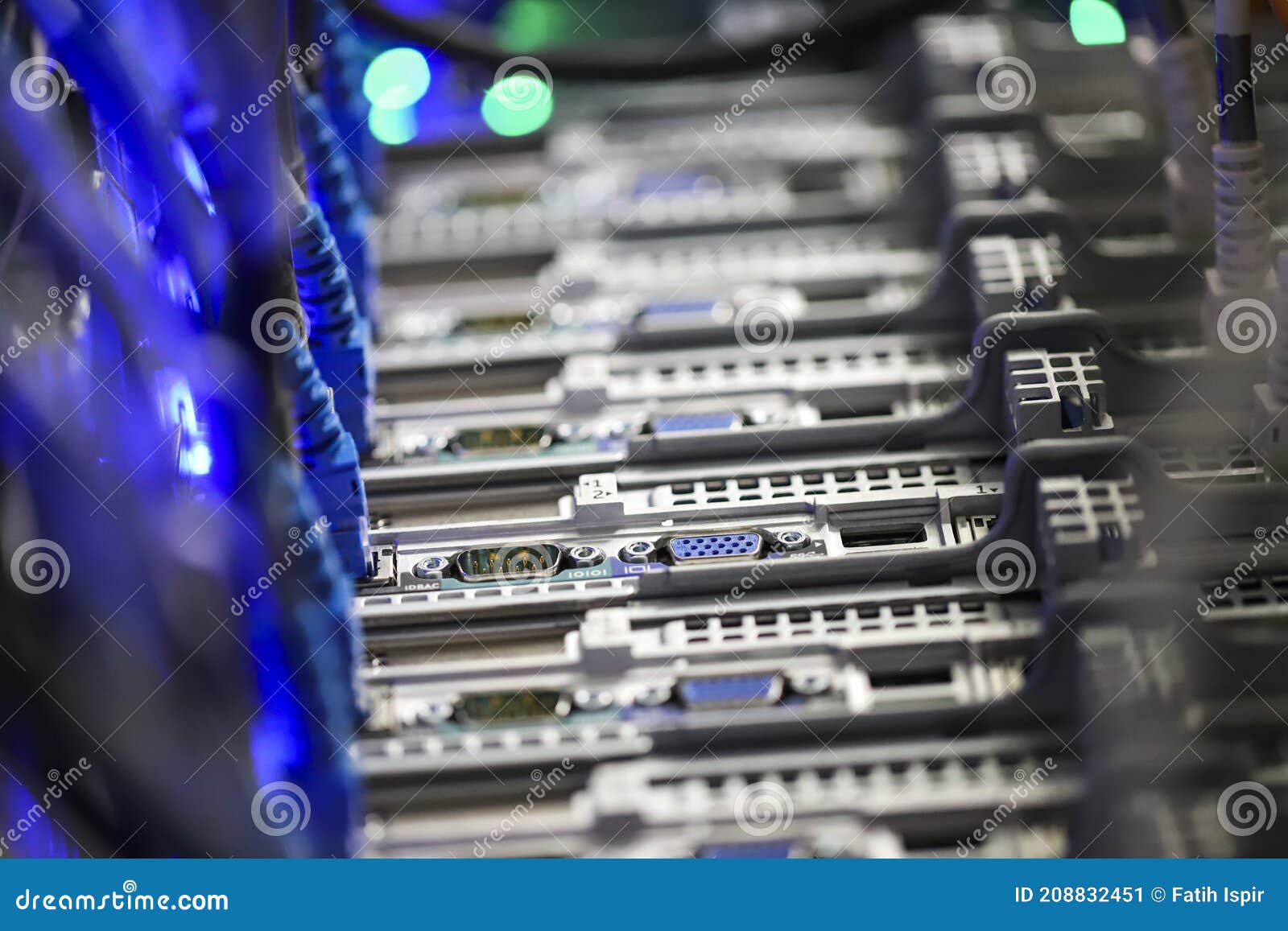 Computer Server Back View Cables, Electronic Equipment, Led Panels ...