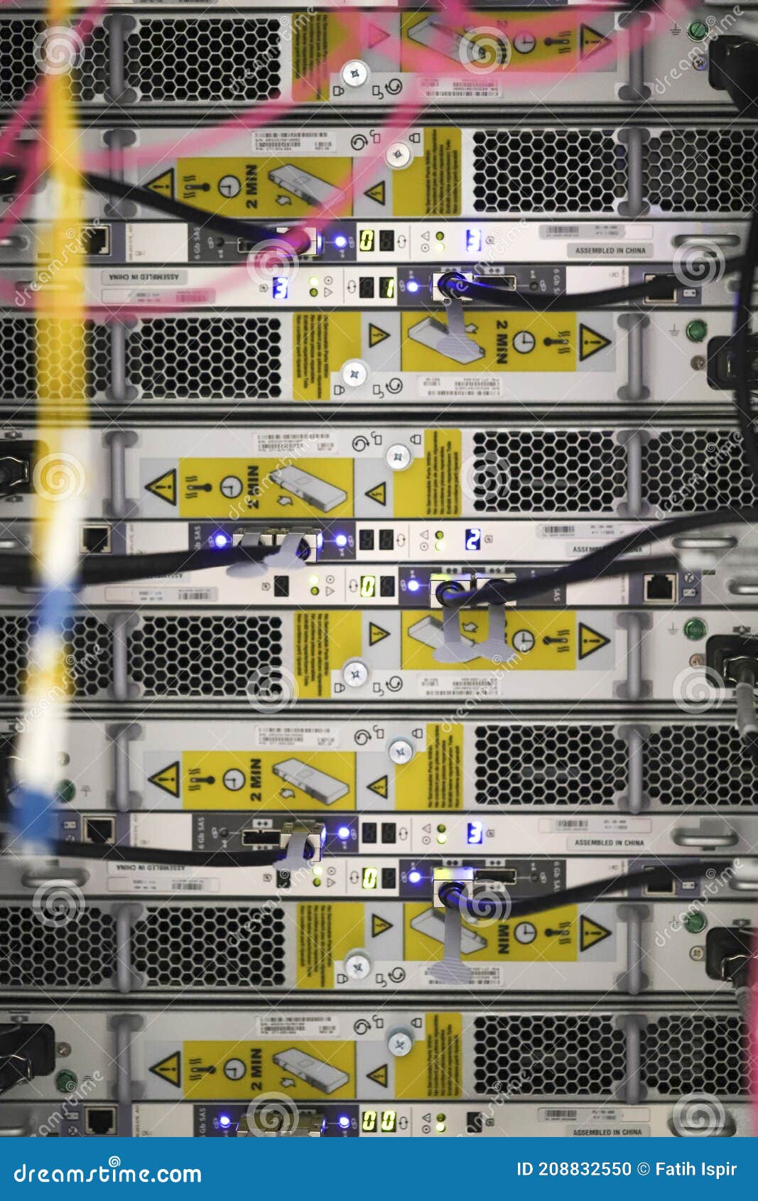 Computer Server Back View Cables, Electronic Equipment, Led Panels ...