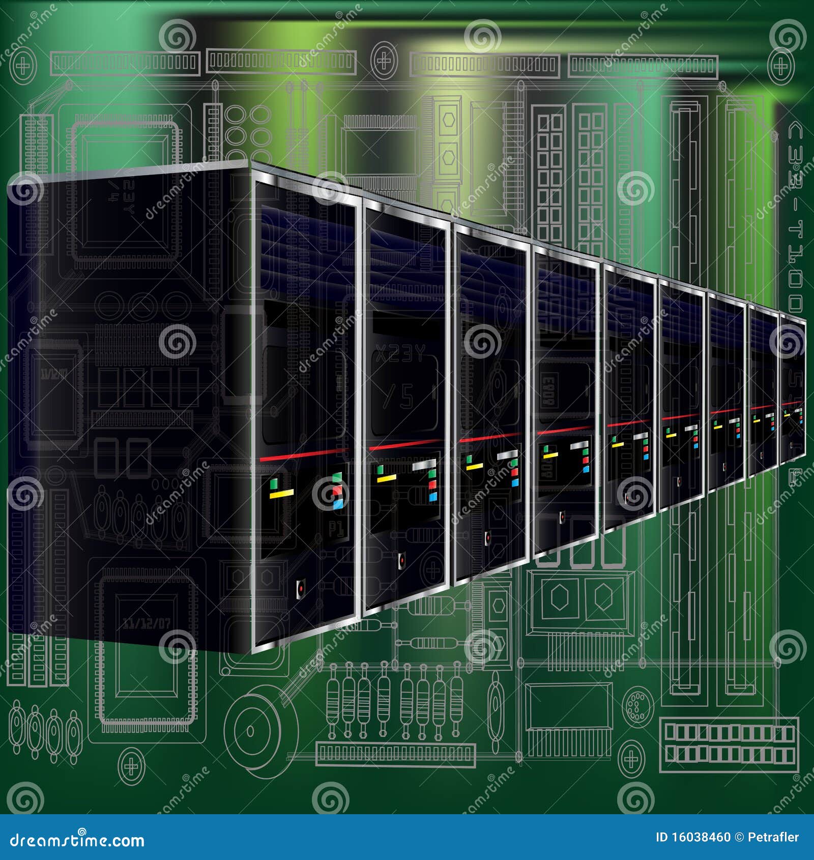 Computer Server Background stock vector. Illustration of hardware ...