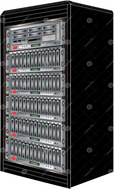 Computer Server Cabinet stock vector. Illustration of digital - 6161715