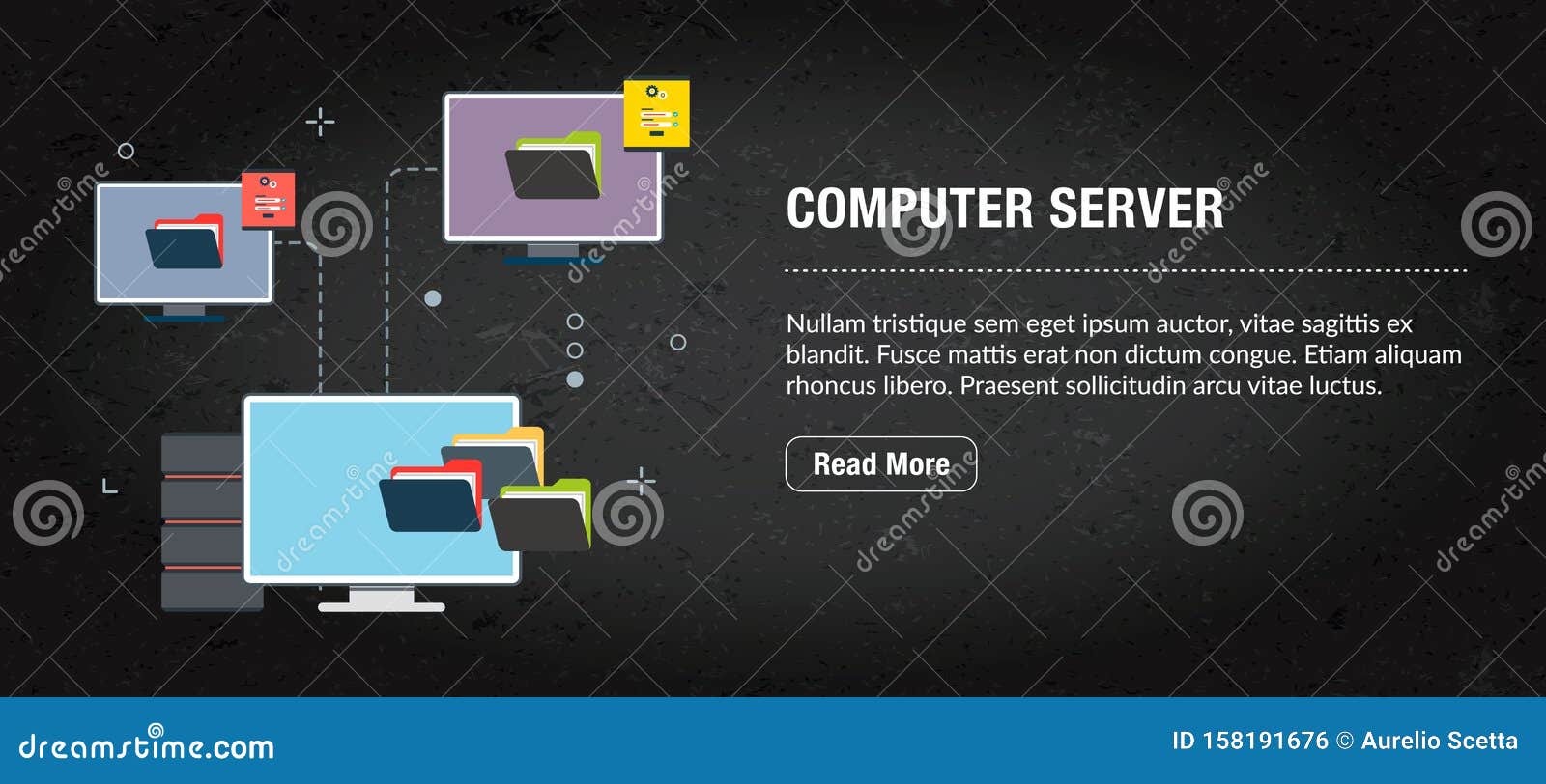 Computer Server Concept Banner for Internet Stock Vector - Illustration ...
