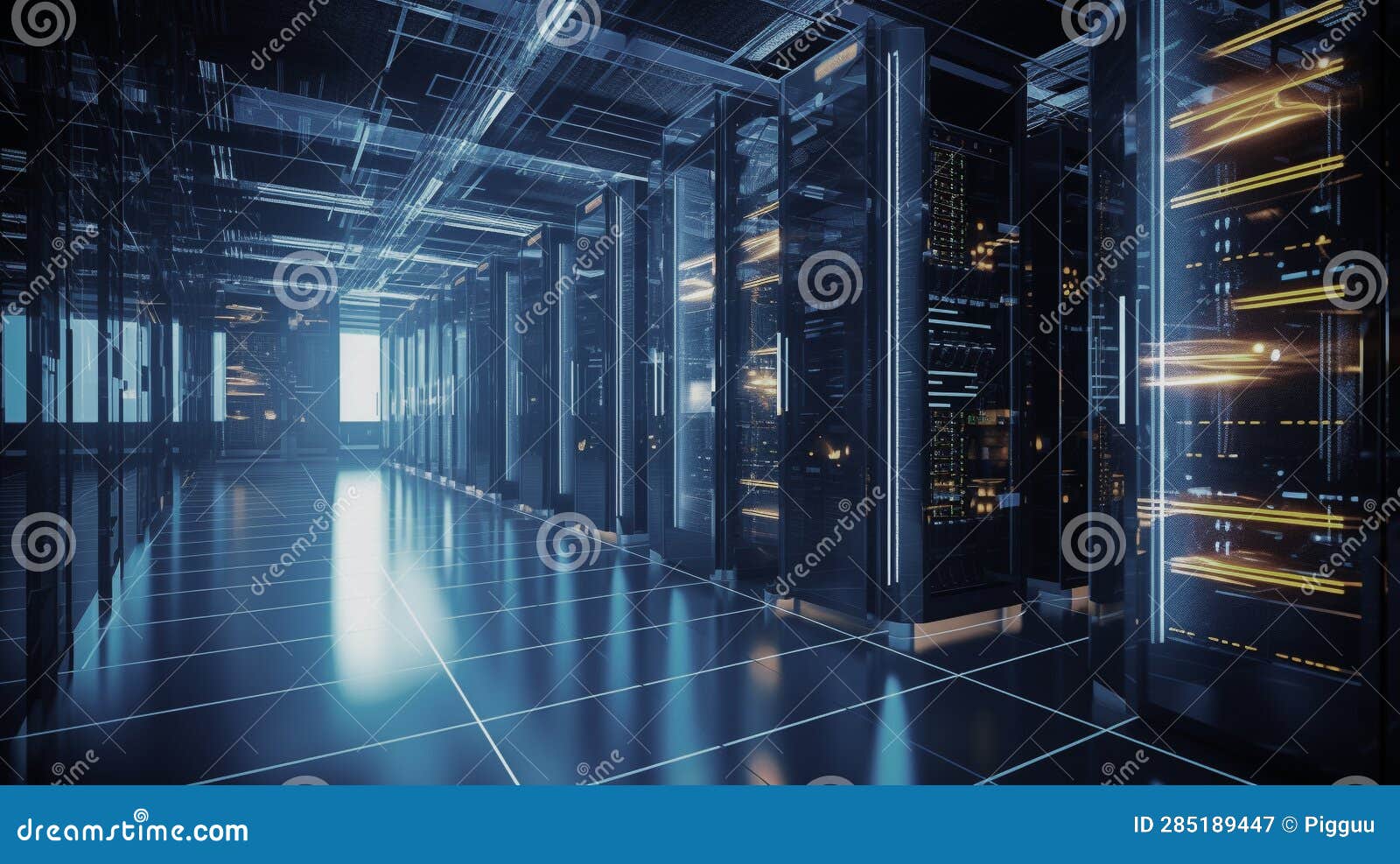 Computer Server Control Room for Collect Big Data. Information ...