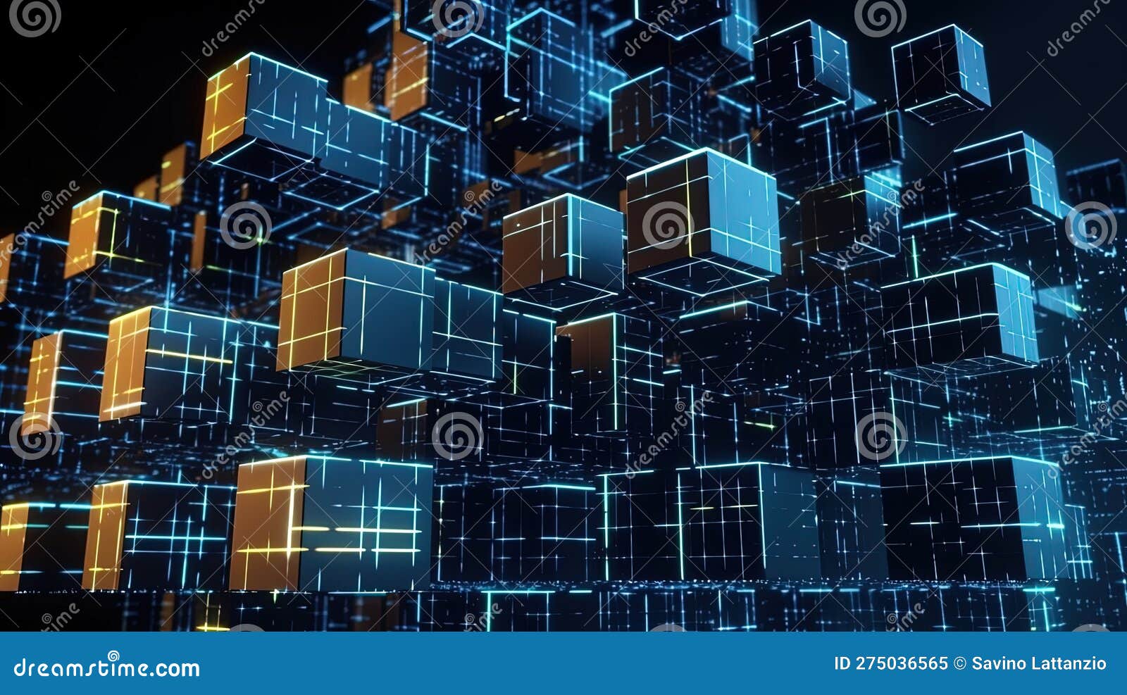 Computer Server Farm. Blockchain Concept Stock Illustration ...