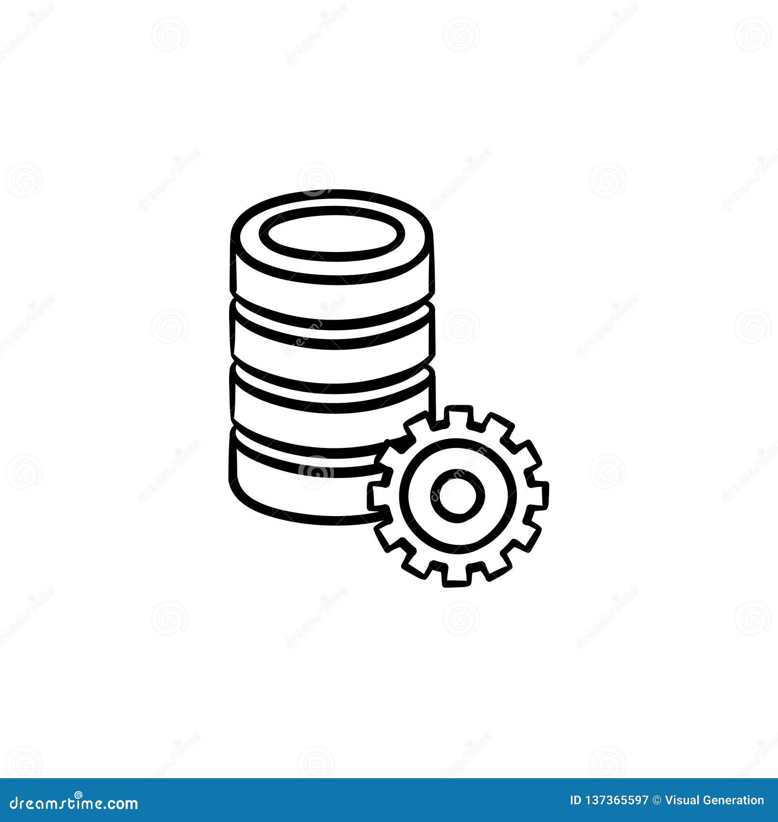 Computer Server Hand Drawn Outline Doodle Icon. Stock Vector ...