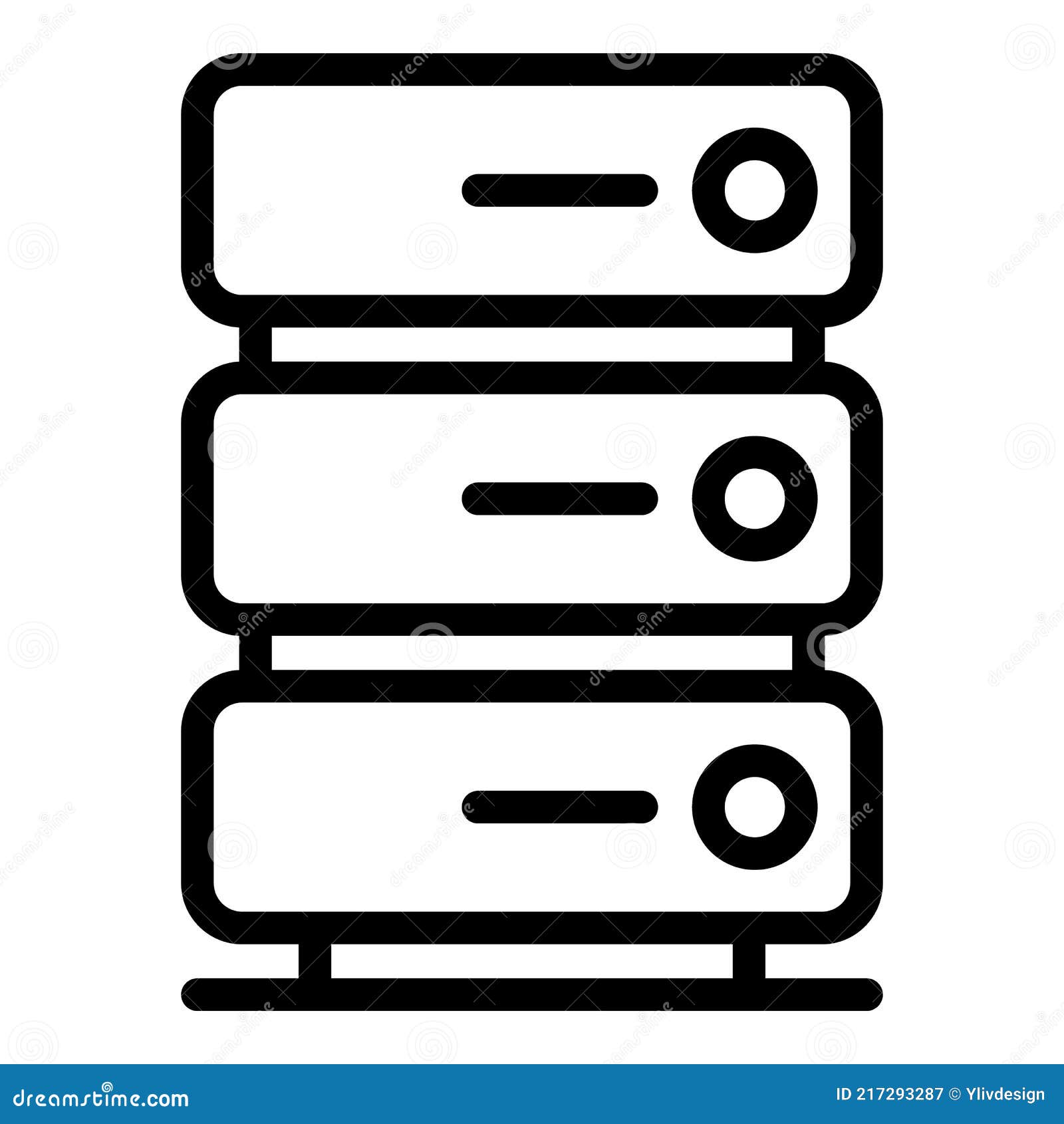Computer Server Icon, Outline Style Stock Vector - Illustration of ...
