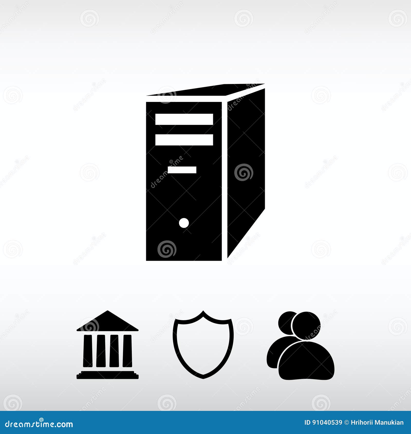 Computer Server Icon, Vector Illustration. Flat Design Style Stock ...