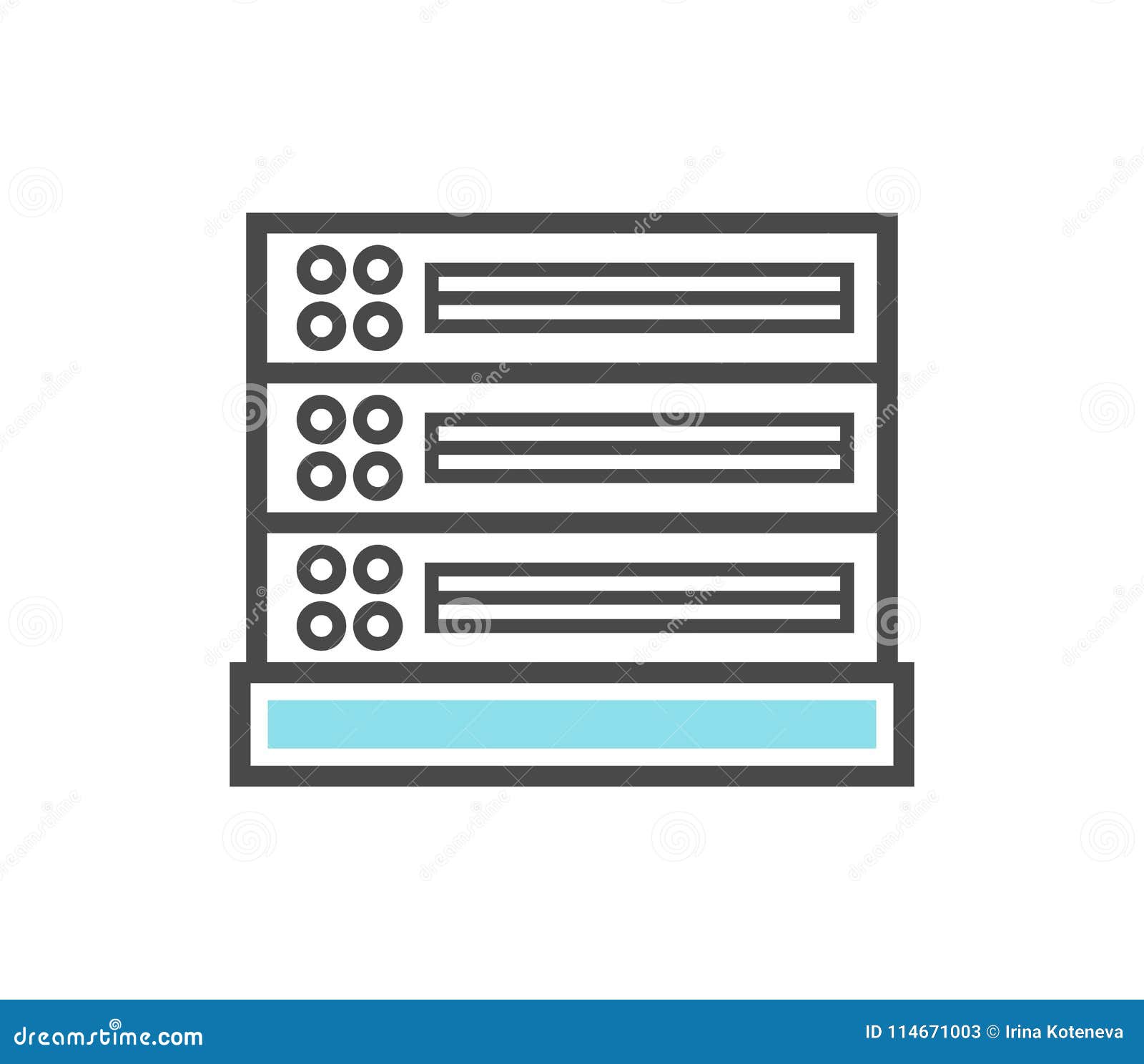 Computer Server Isolated Linear Icon Stock Illustration - Illustration ...