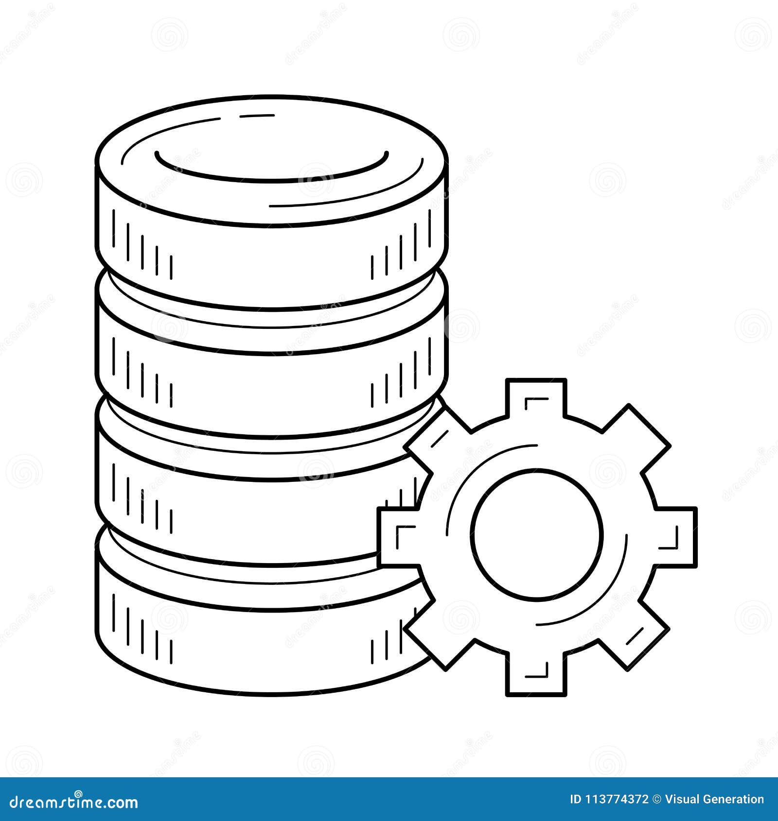 Computer server line icon. stock vector. Illustration of installation ...