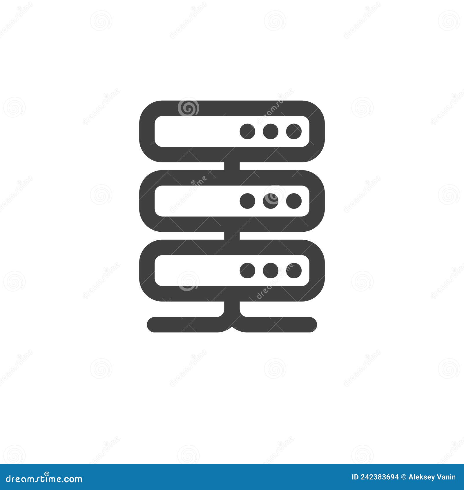 Computer server line icon stock vector. Illustration of system - 242383694