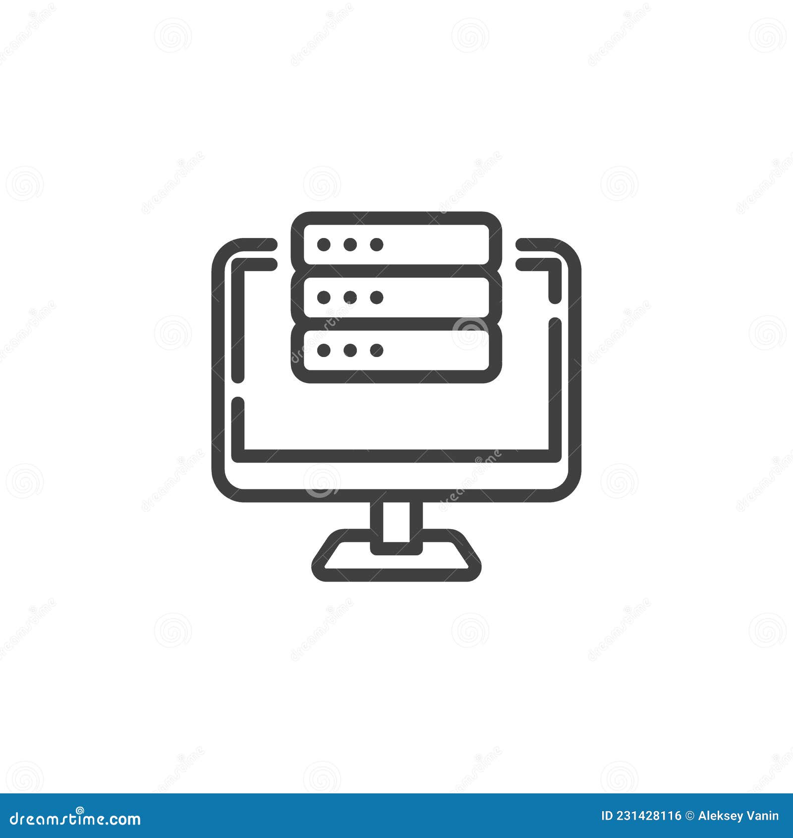 Computer server line icon stock vector. Illustration of server - 231428116