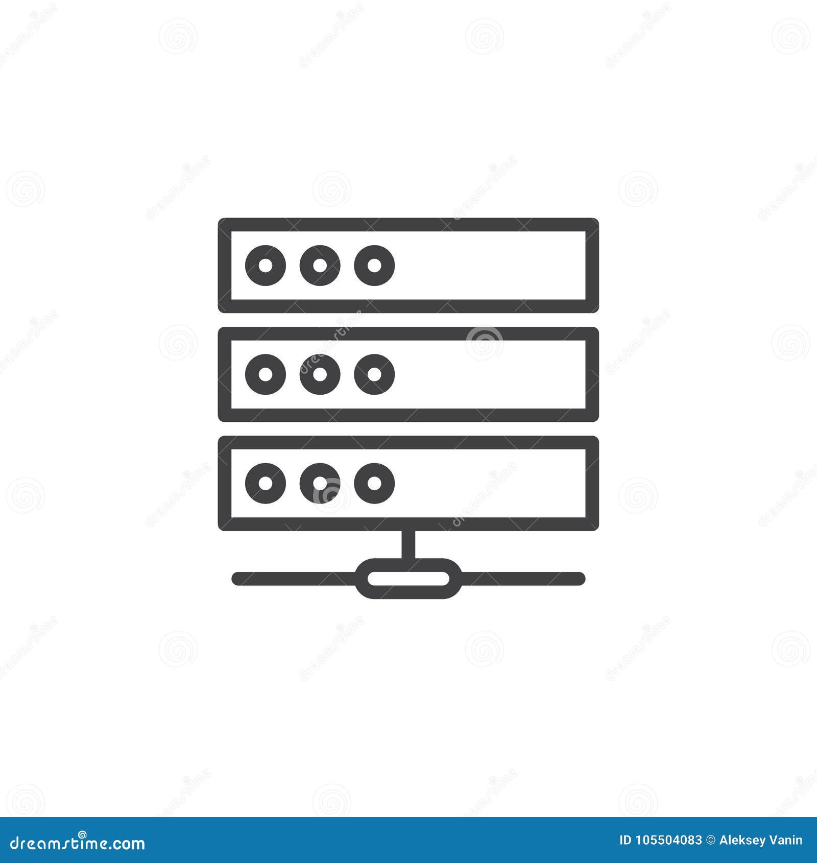 Server Line Icons Collection Host Node Machine Platform Computer System Nerk Vector And
