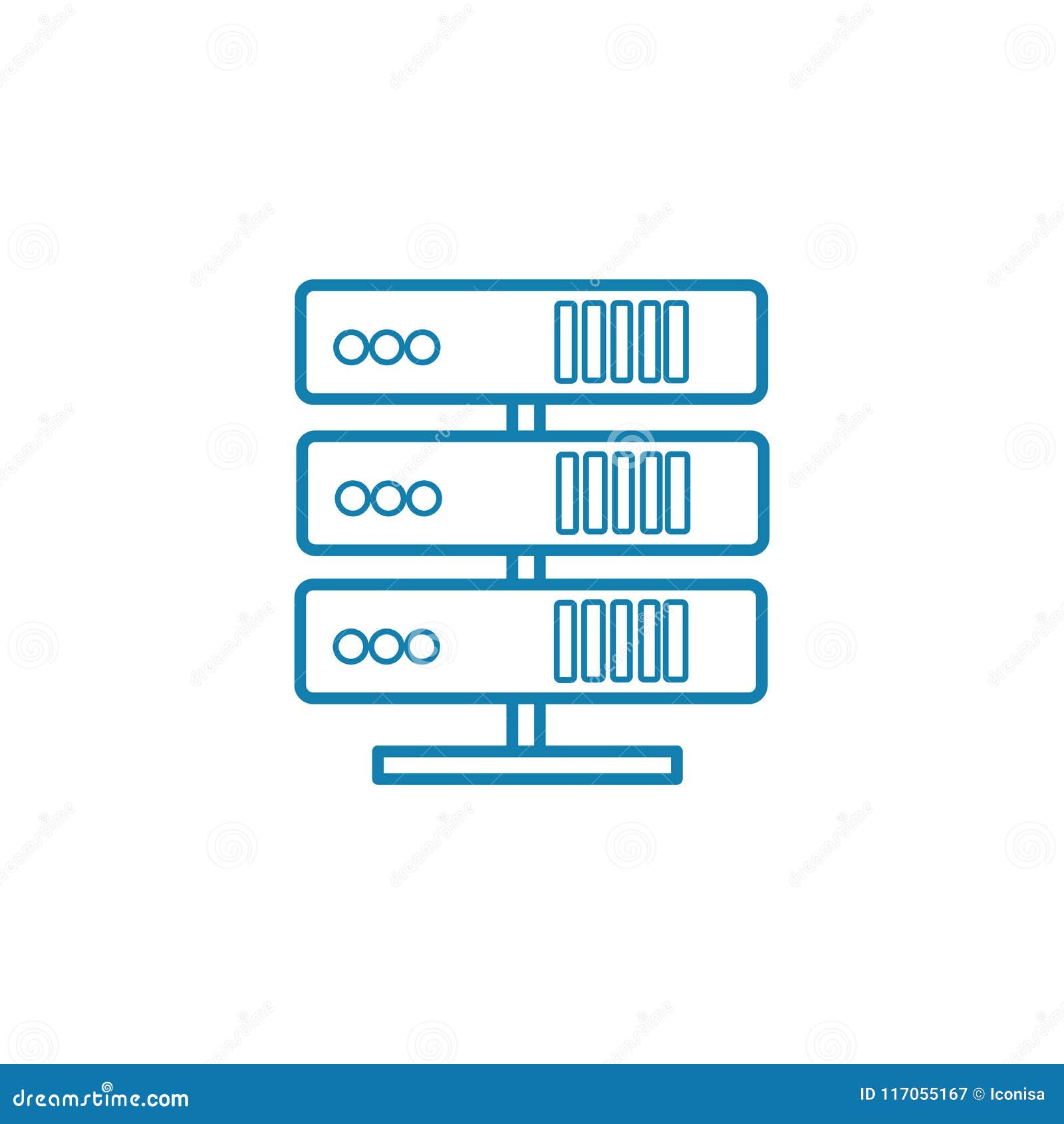 Computer Server Linear Icon Concept. Computer Server Line Vector Sign ...