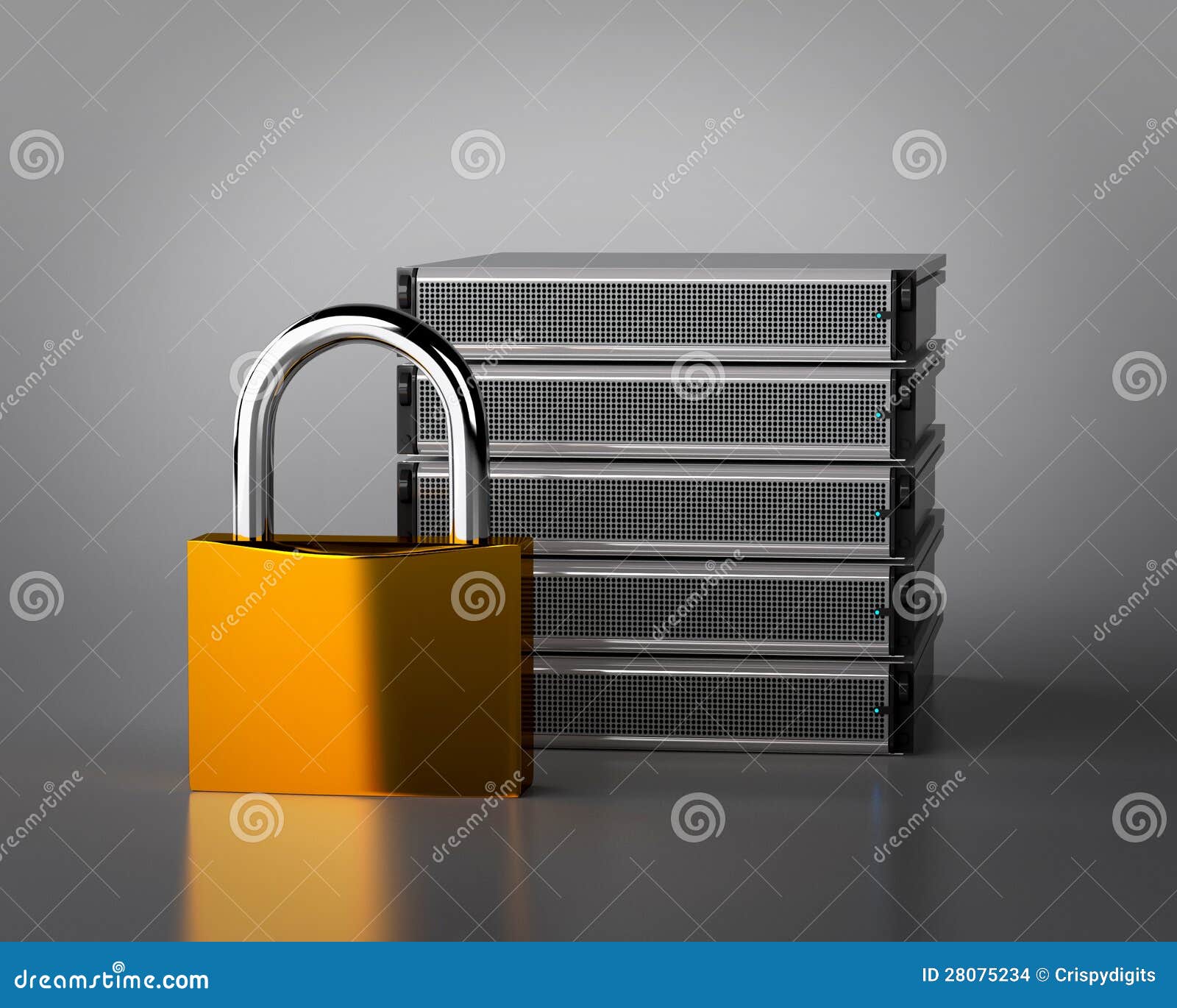 Computer Server with Lock stock illustration. Illustration of data ...