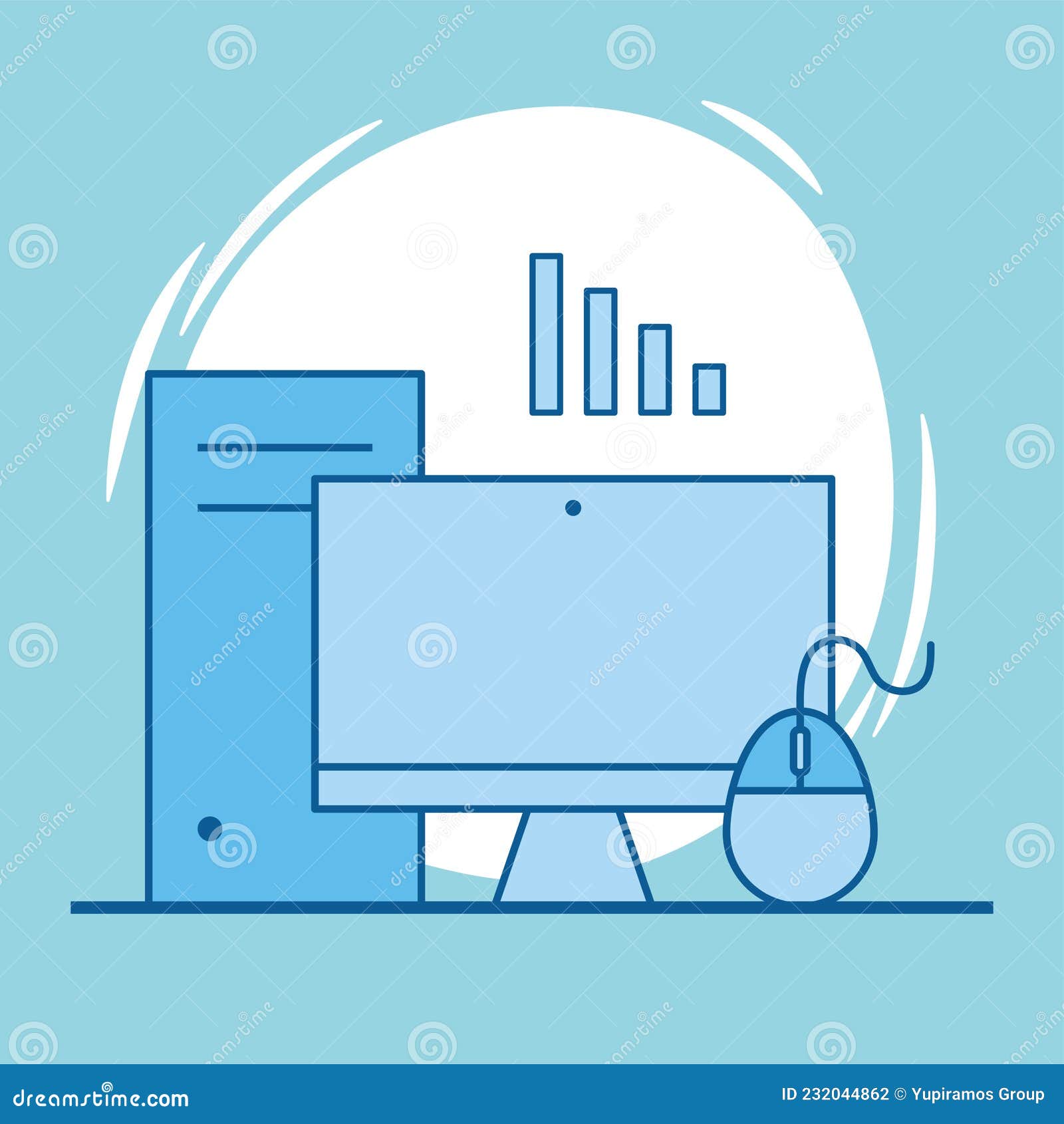 Computer server and mouse stock vector. Illustration of design - 232044862