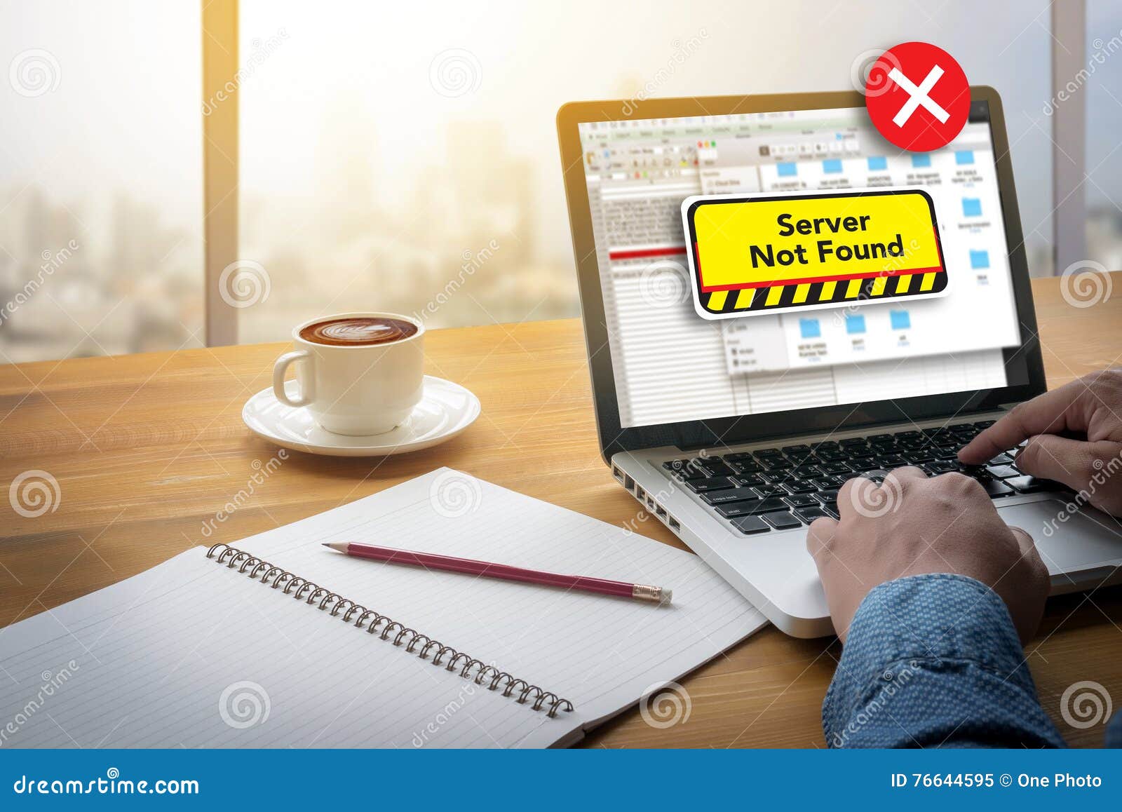 Computer Server Not Found Error Inaccessible Stock Image - Image of ...