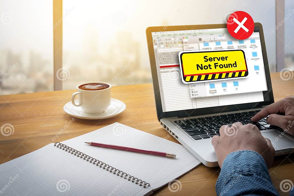 Computer Server Not Found Error Inaccessible Stock Image - Image of ...