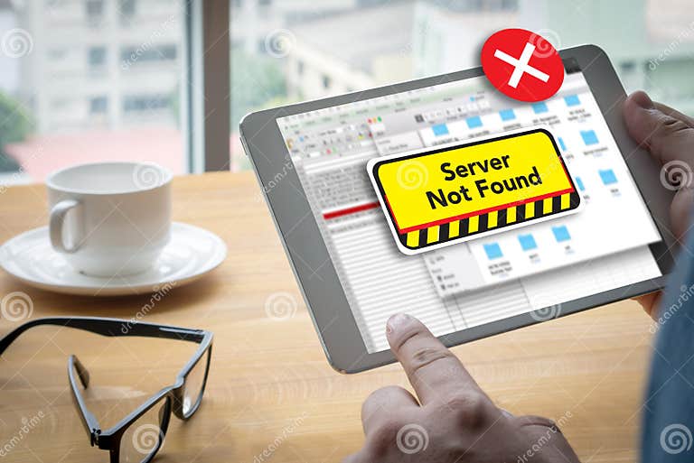 Computer Server Not Found Error Inaccessible Stock Image - Image of ...