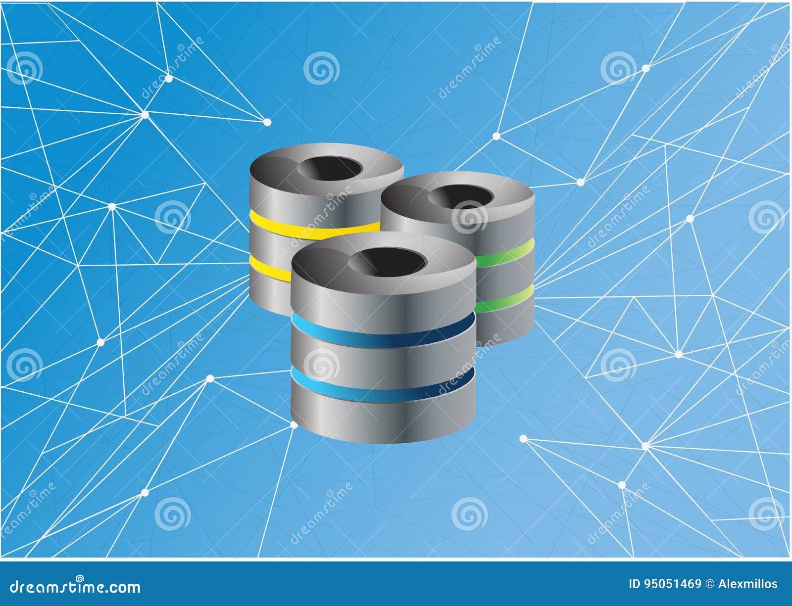 Computer Server Over a Technology Network Diagram Stock Illustration ...