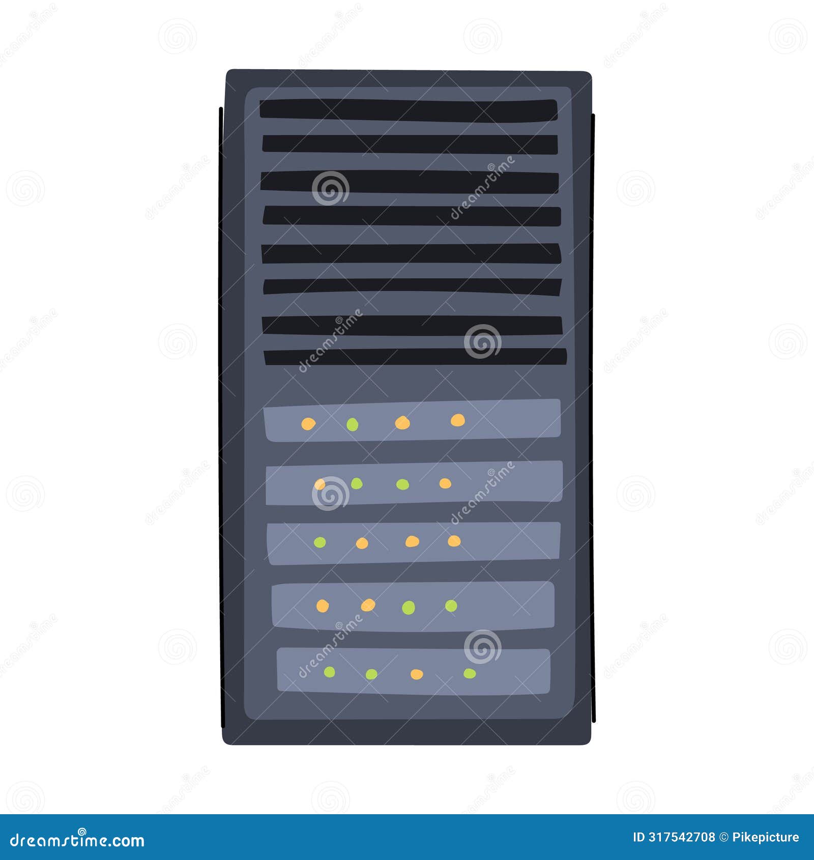 Computer Server Rack Cartoon Vector Illustration Stock Vector ...