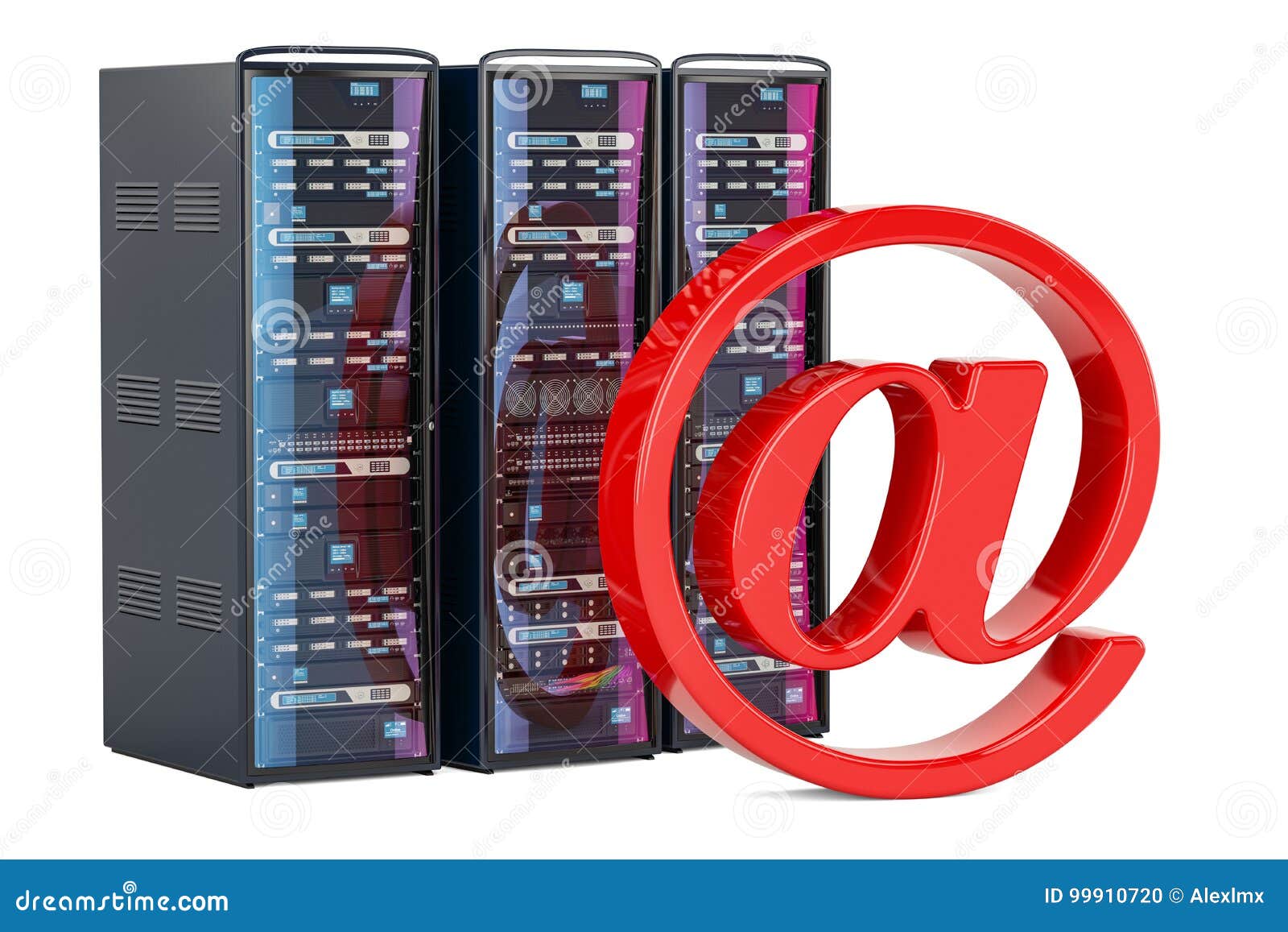 Computer Server Racks For Male Concept, 3D Rendering Stock Illustration ...