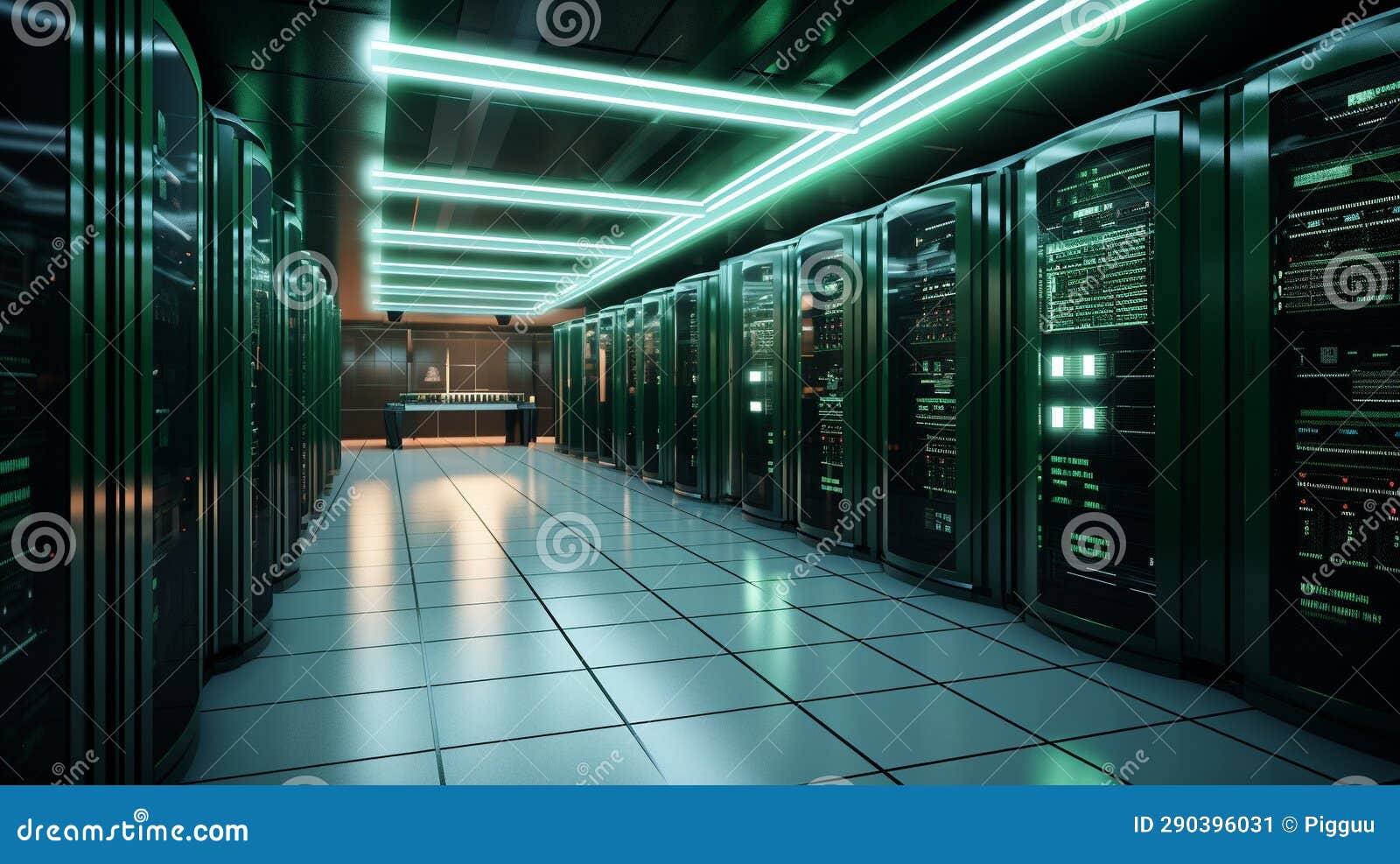 Computer Server Room. Data Center for Digital Database Collection ...