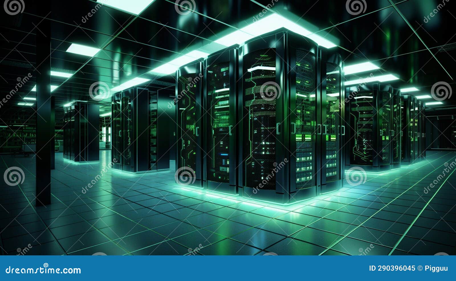 Computer Server Room. Data Center for Digital Database Collection ...