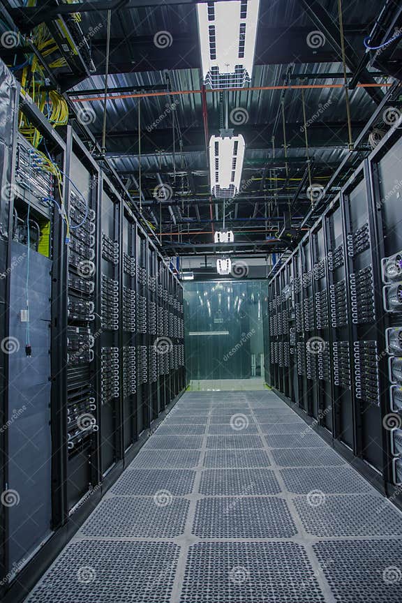 Computer Server Room Interior Stock Photo - Image of host ...