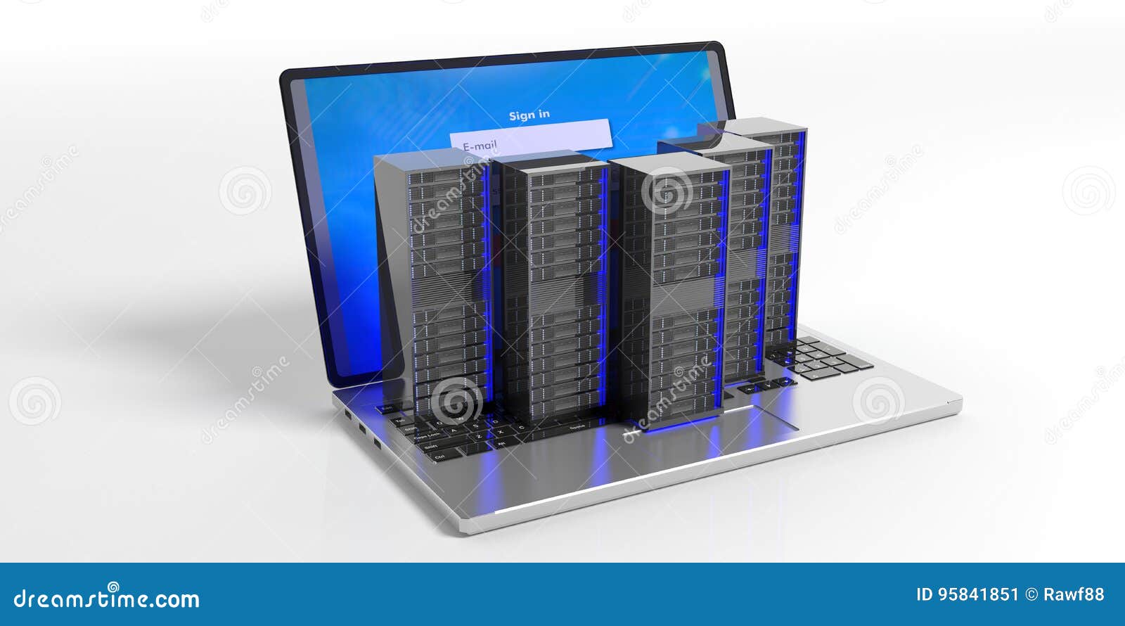 Units For Server Racks And Supercomputers Cartoon Vector ...