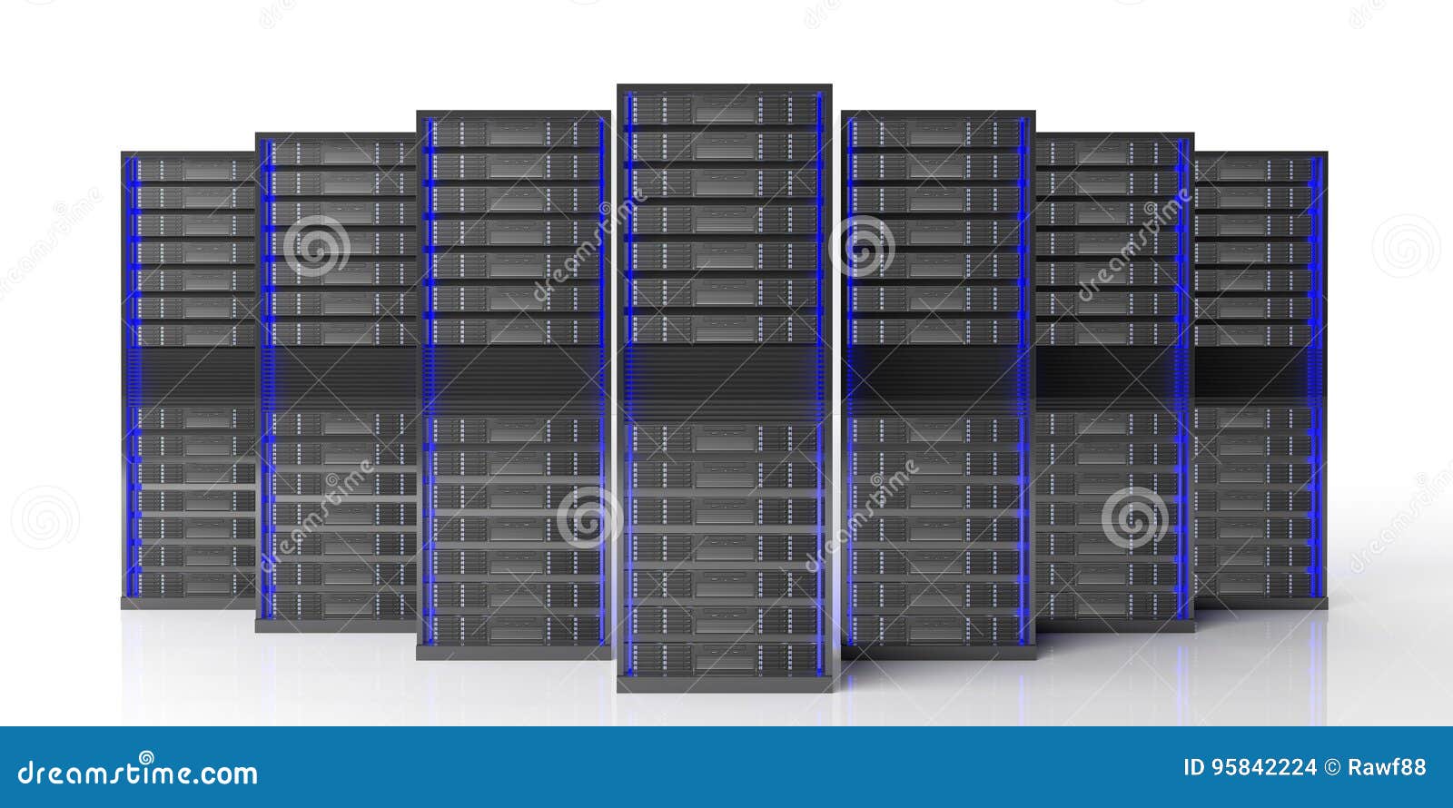 Computer Server Storage Units on White Background. 3d Illustration ...