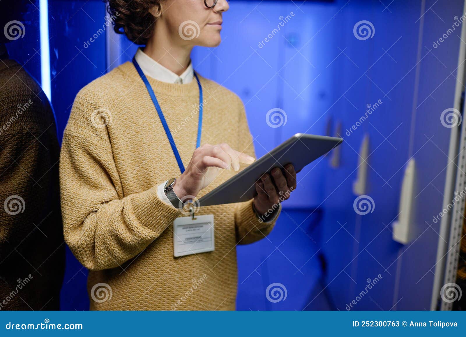 Computer Server Technician at Work Stock Image - Image of cyberspace ...